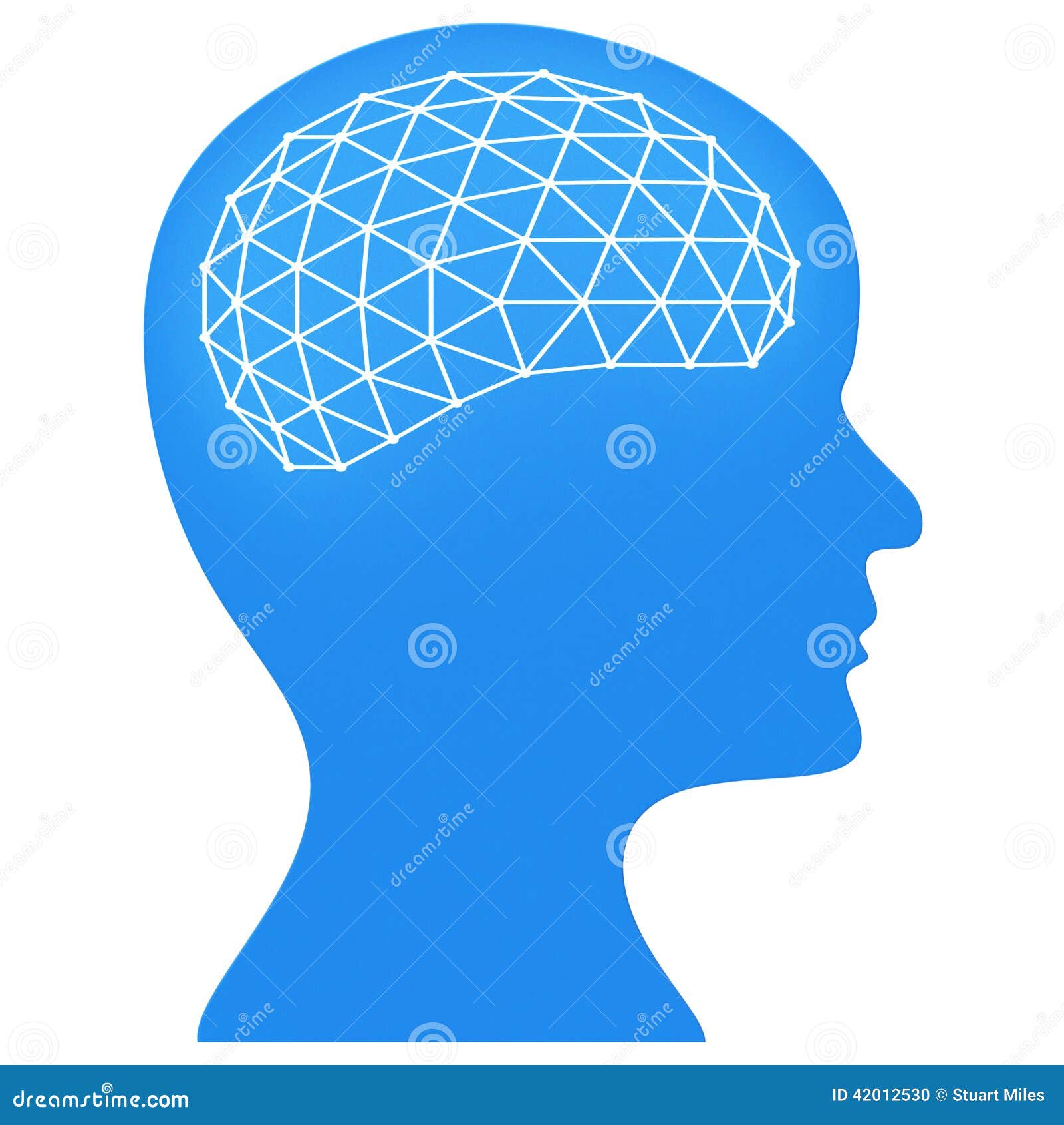 Brain Think Shows Consideration Contemplating and Head Stock ...