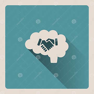 Brain Thinking in an Agreement Illustration on Blue Background with ...
