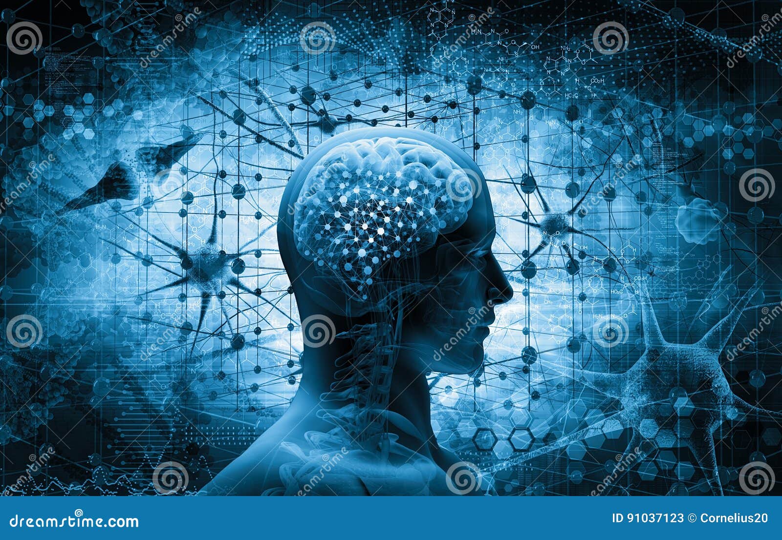 Brain, thinking concept stock illustration. Illustration of neurology ...