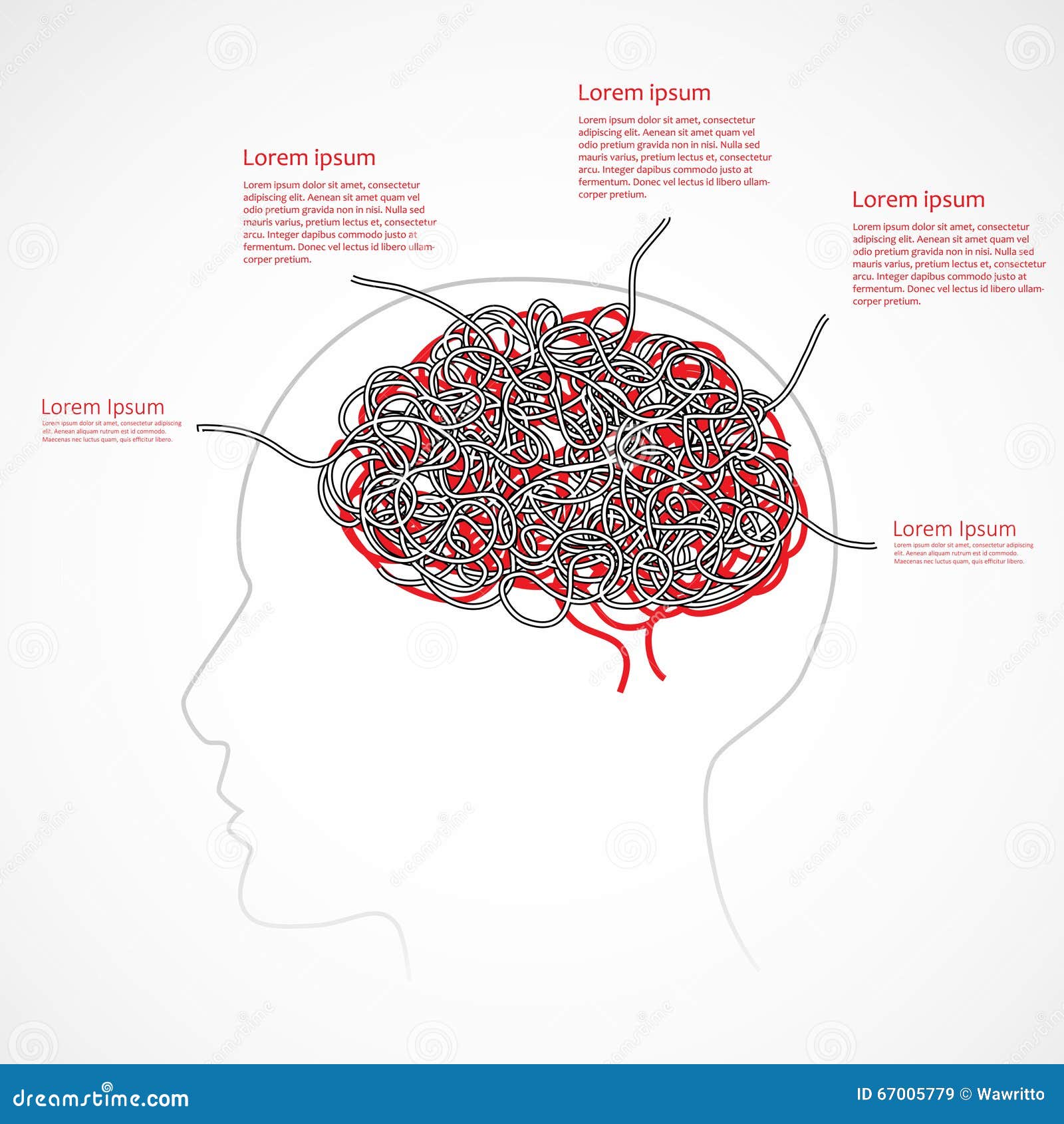 Brain, a Thinking Human Concept. Vector Stock Vector - Illustration of ...