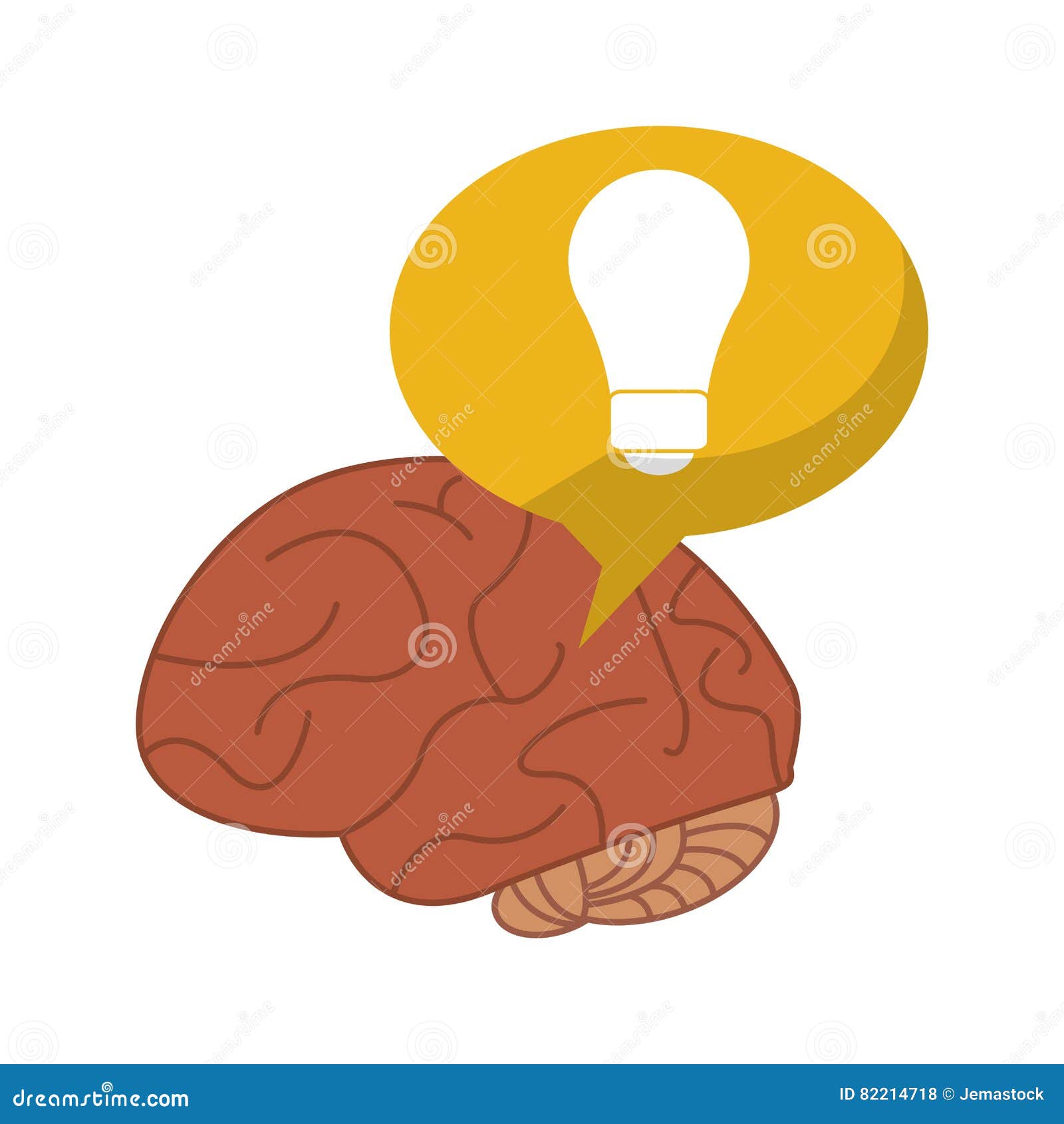 Brain thinking idea bubble stock vector. Illustration of mind - 82214718