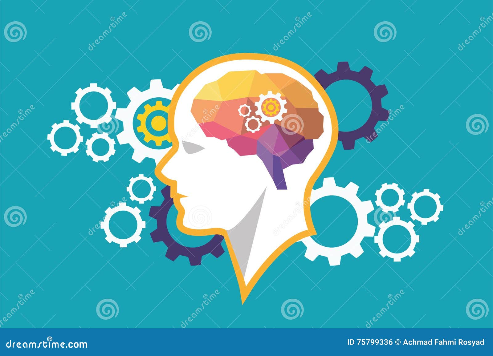 Brain thinking idea stock vector. Illustration of anatomy - 75799336