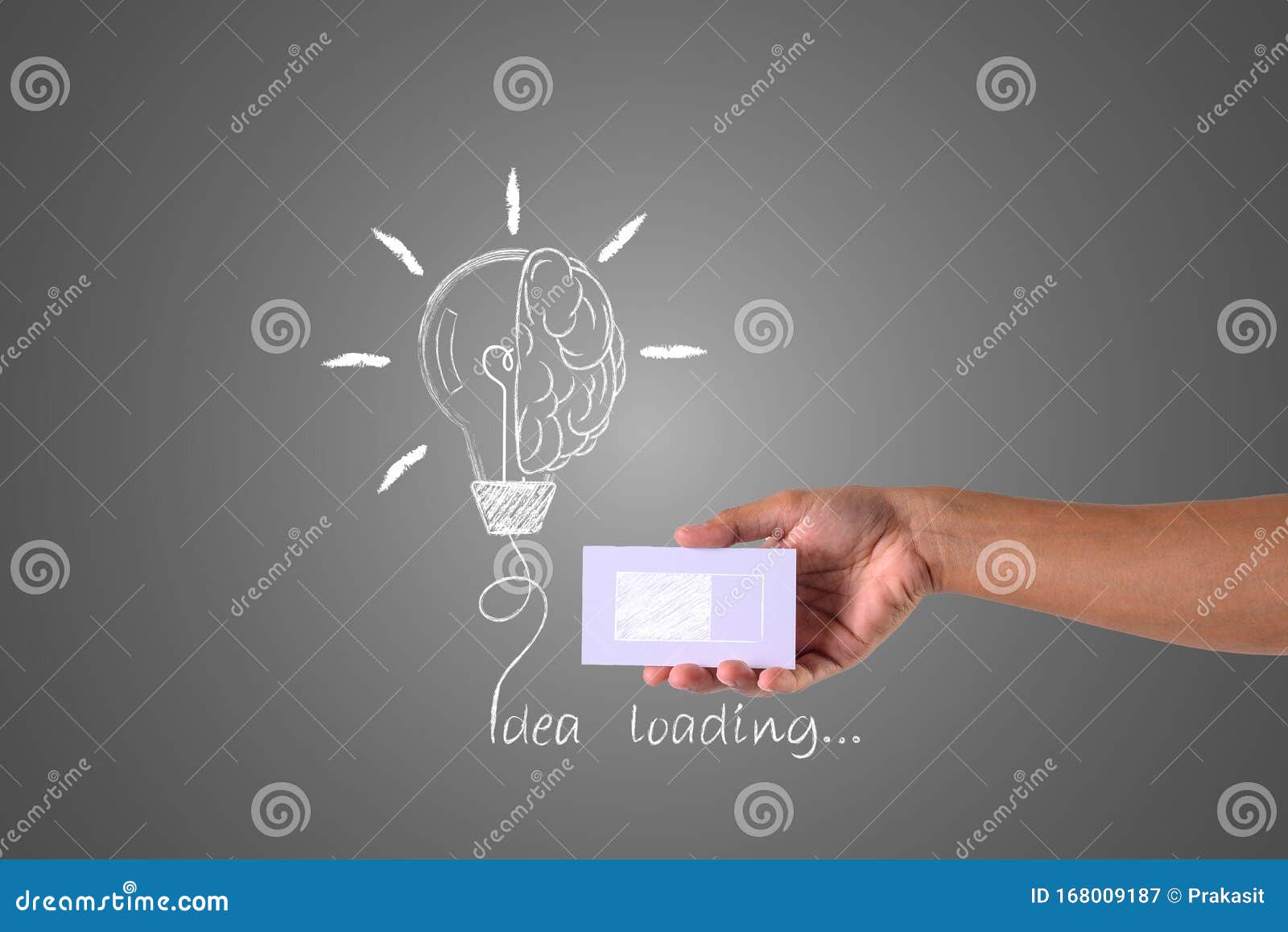 The Brain that Thinks about the Loading with White Chalk in the Hands ...