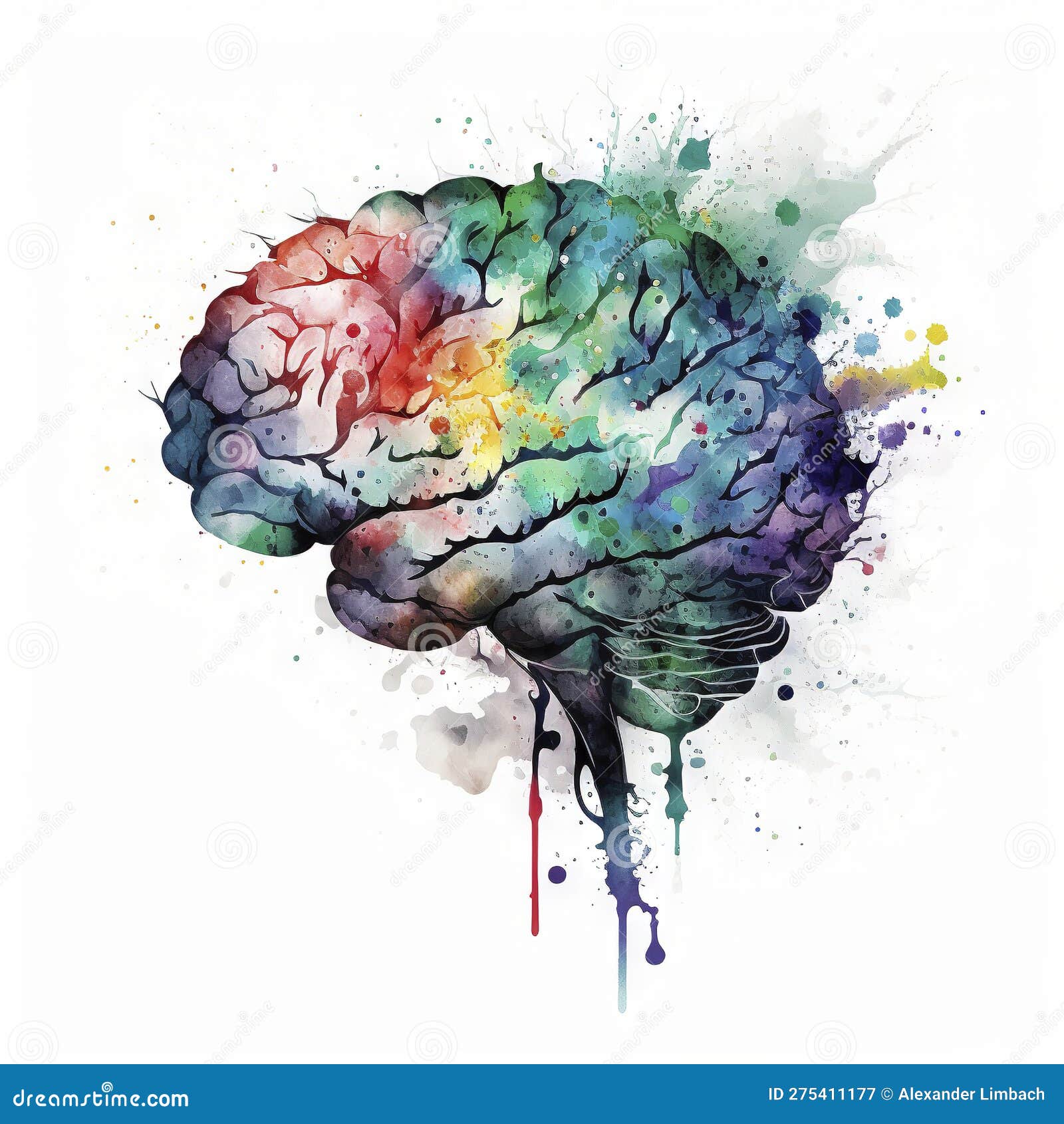 Brain Thoughts Explosion. Generative AI Stock Illustration ...