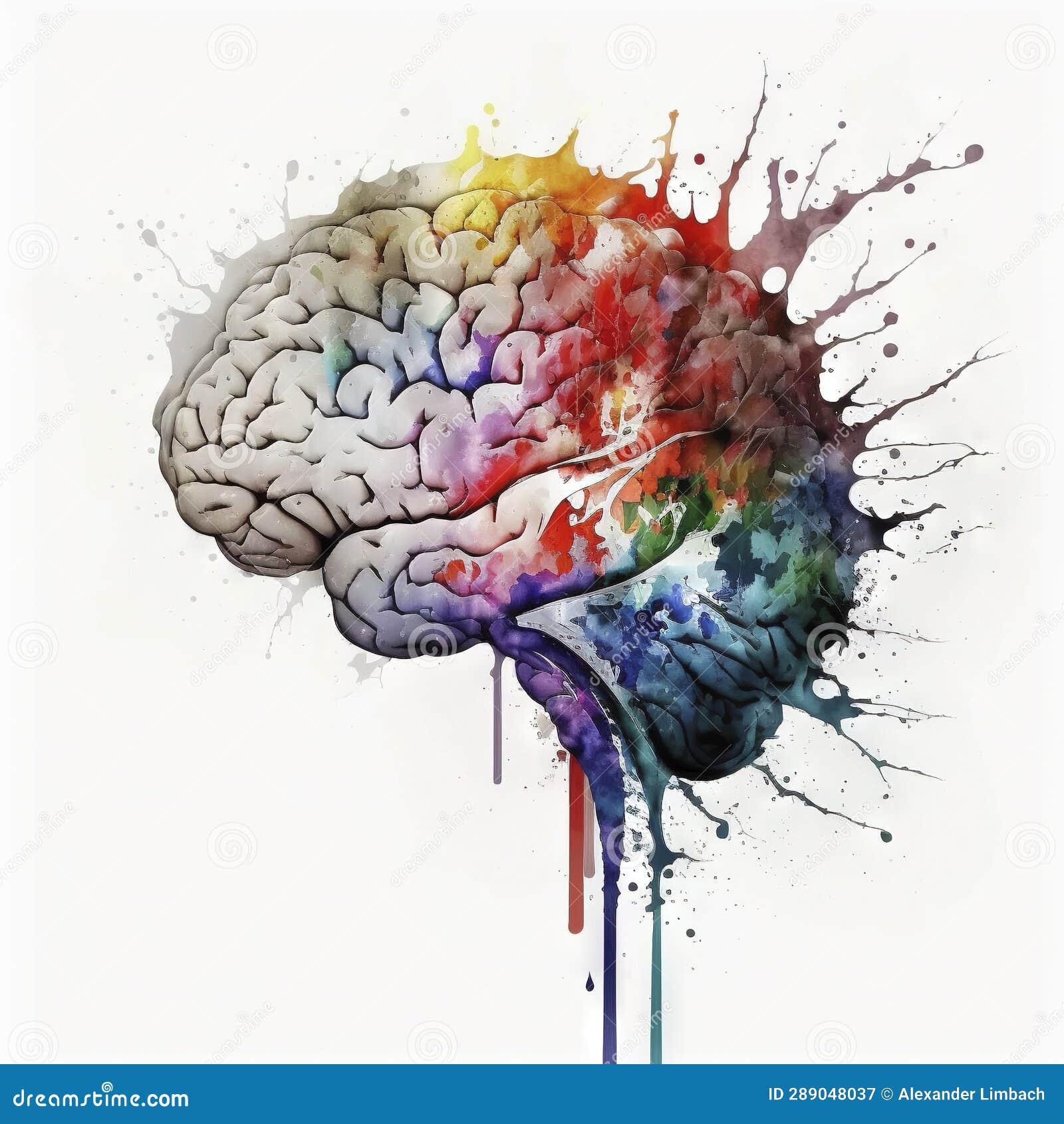 Brain Thoughts Explosion. Generative AI Stock Illustration ...