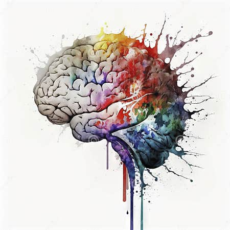 Brain Thoughts Explosion. Generative AI Stock Illustration ...