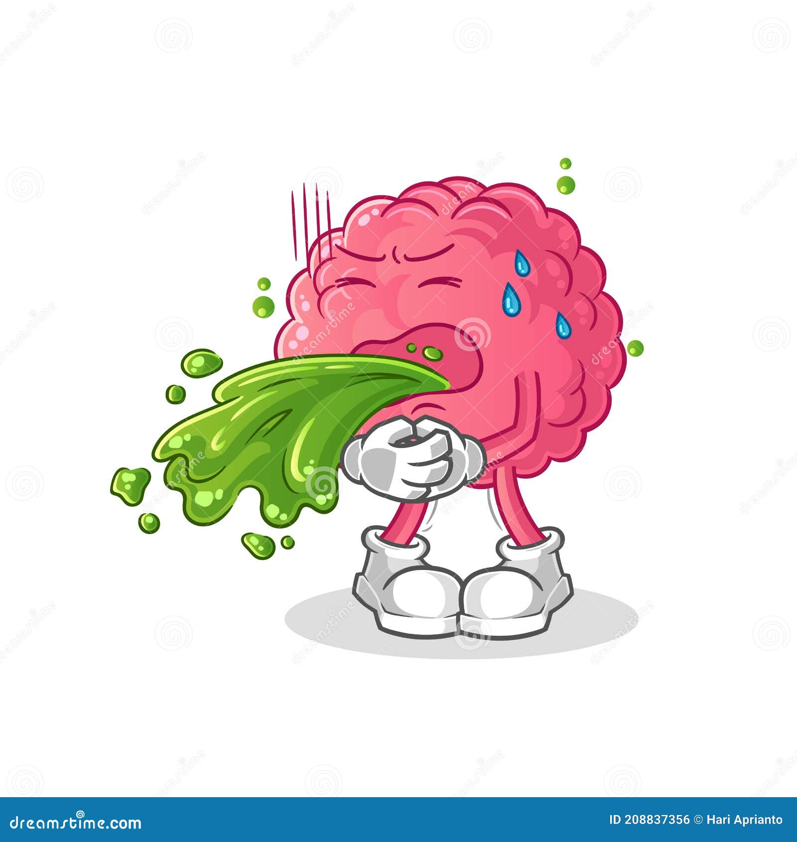 Brain Throw Up Cartoon. Cartoon Mascot Vector Stock Vector ...