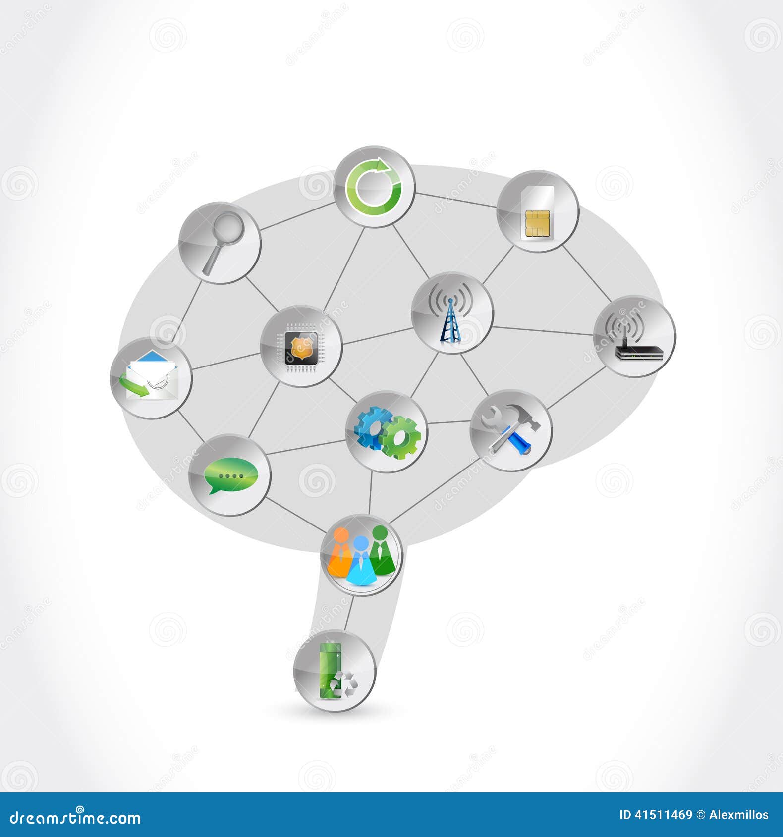 Brain Tools Link Network Illustration Design Stock Illustration ...