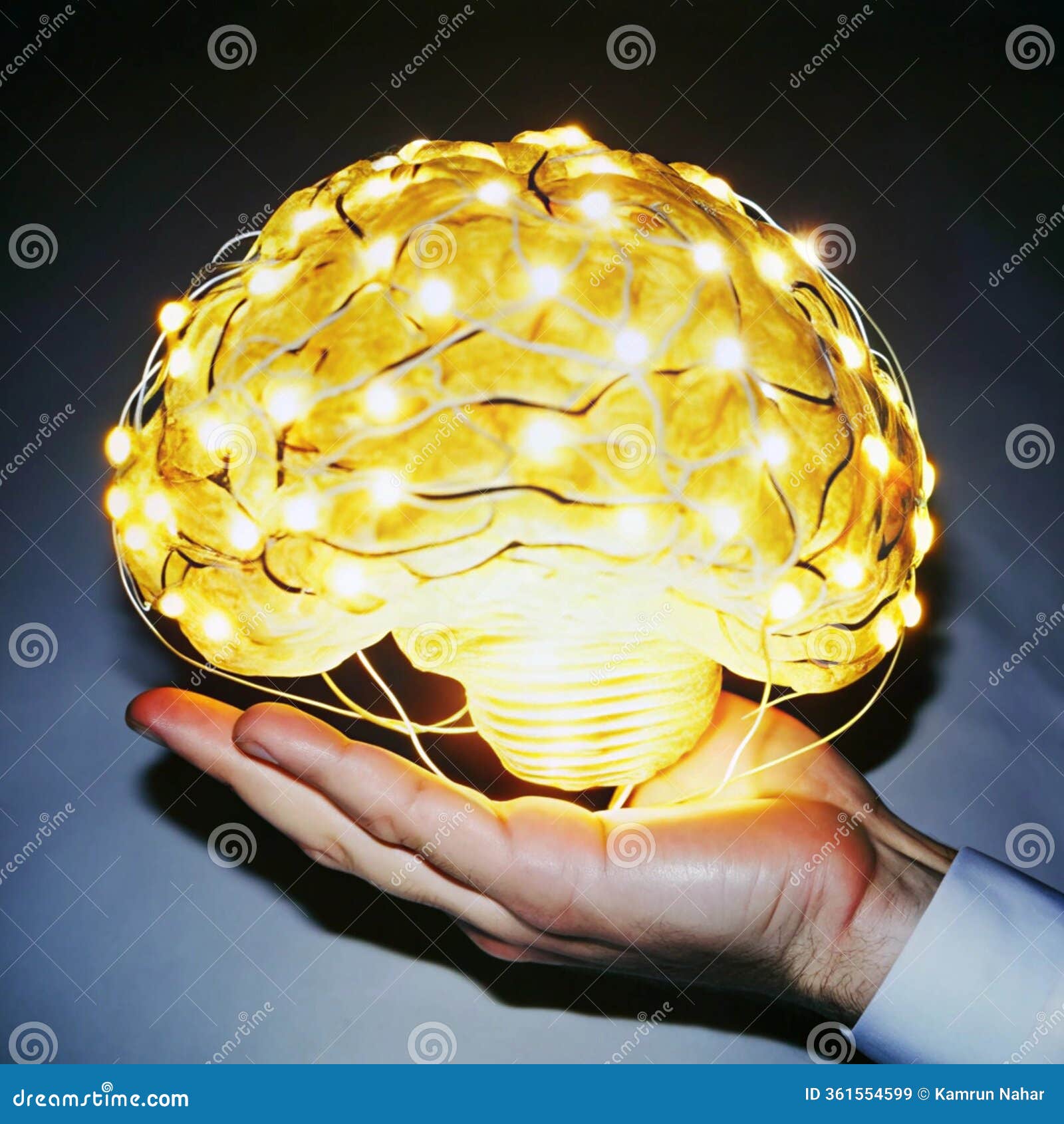 Brain with Touch-Sensitive Nodes Lighting Up Stock Illustration ...