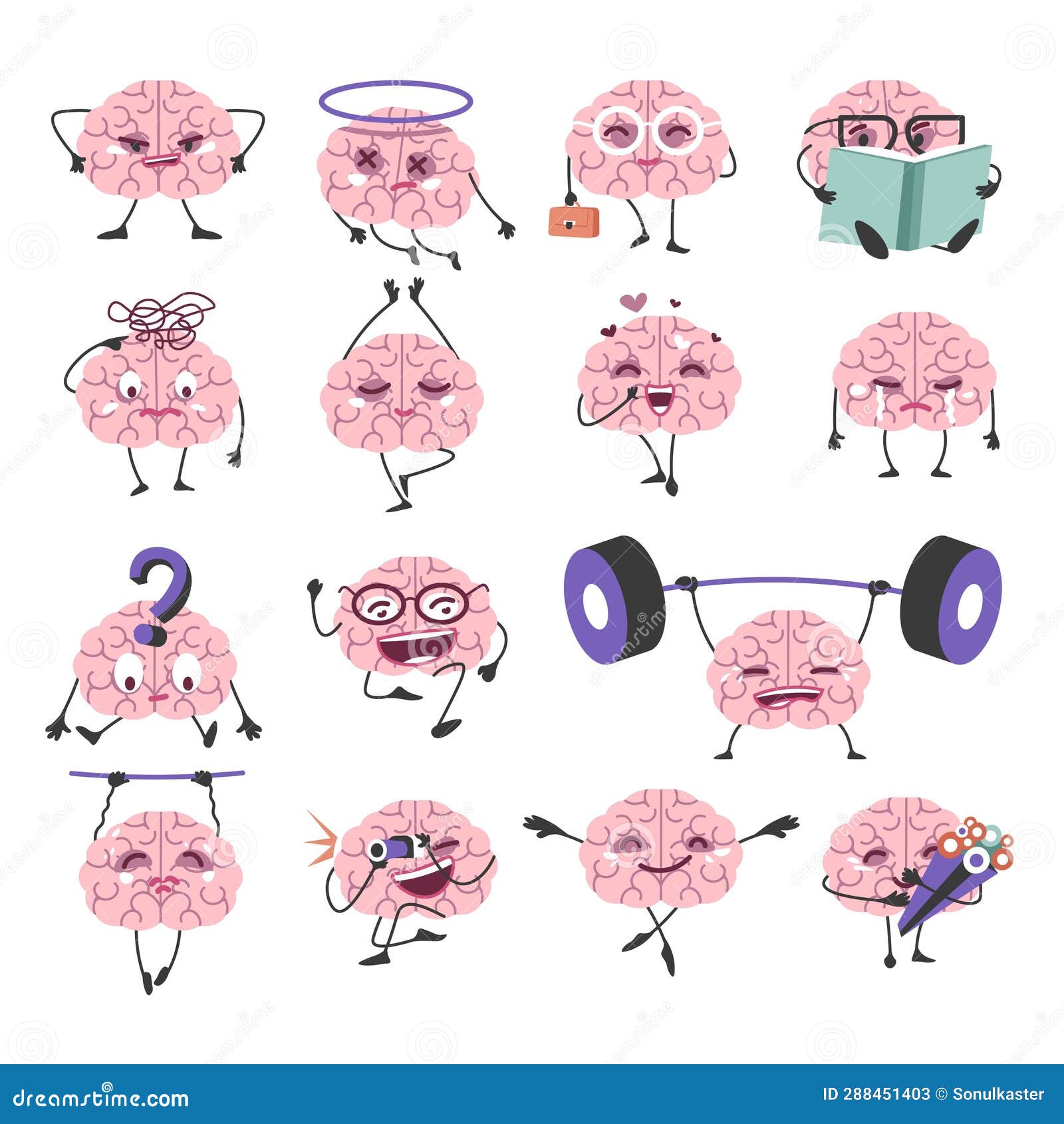 Brain Training, Active Learning, Meditation Calm Stock Vector ...