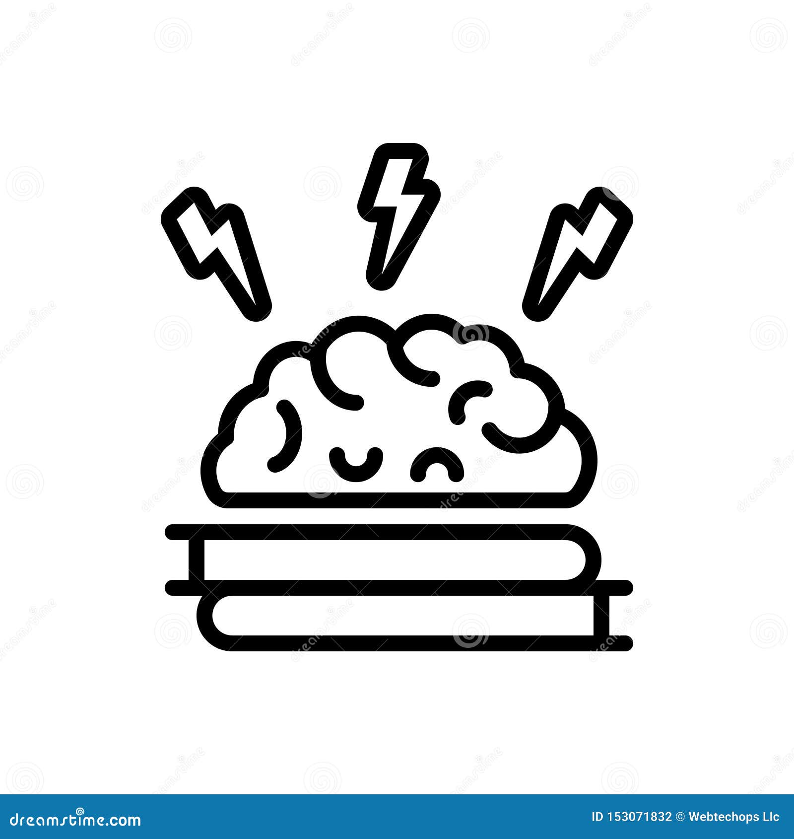 Black Line Icon for Brain Training, Brain and Training Stock Vector ...