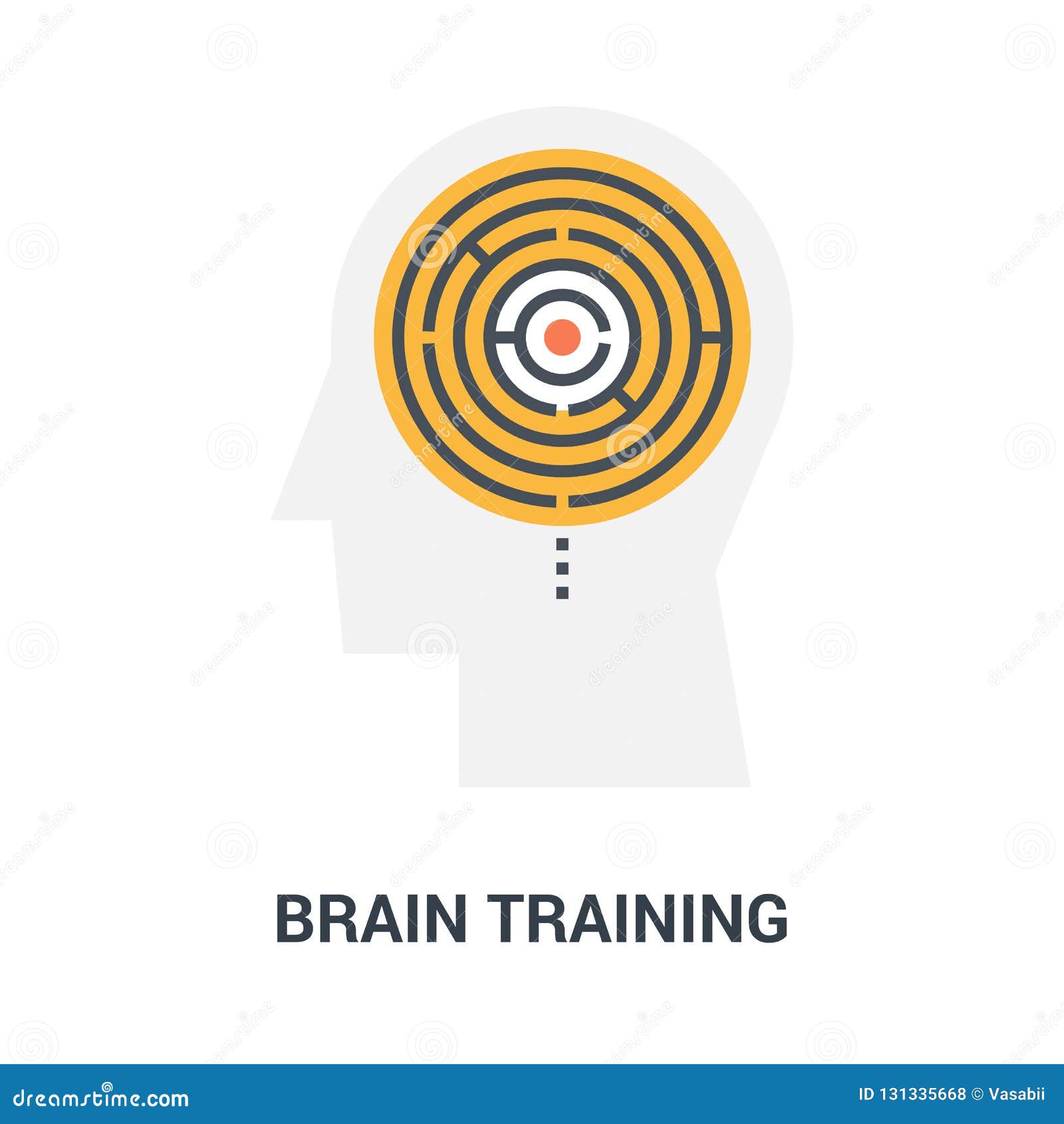 Brain Training Icon Concept Stock Vector - Illustration of learning ...
