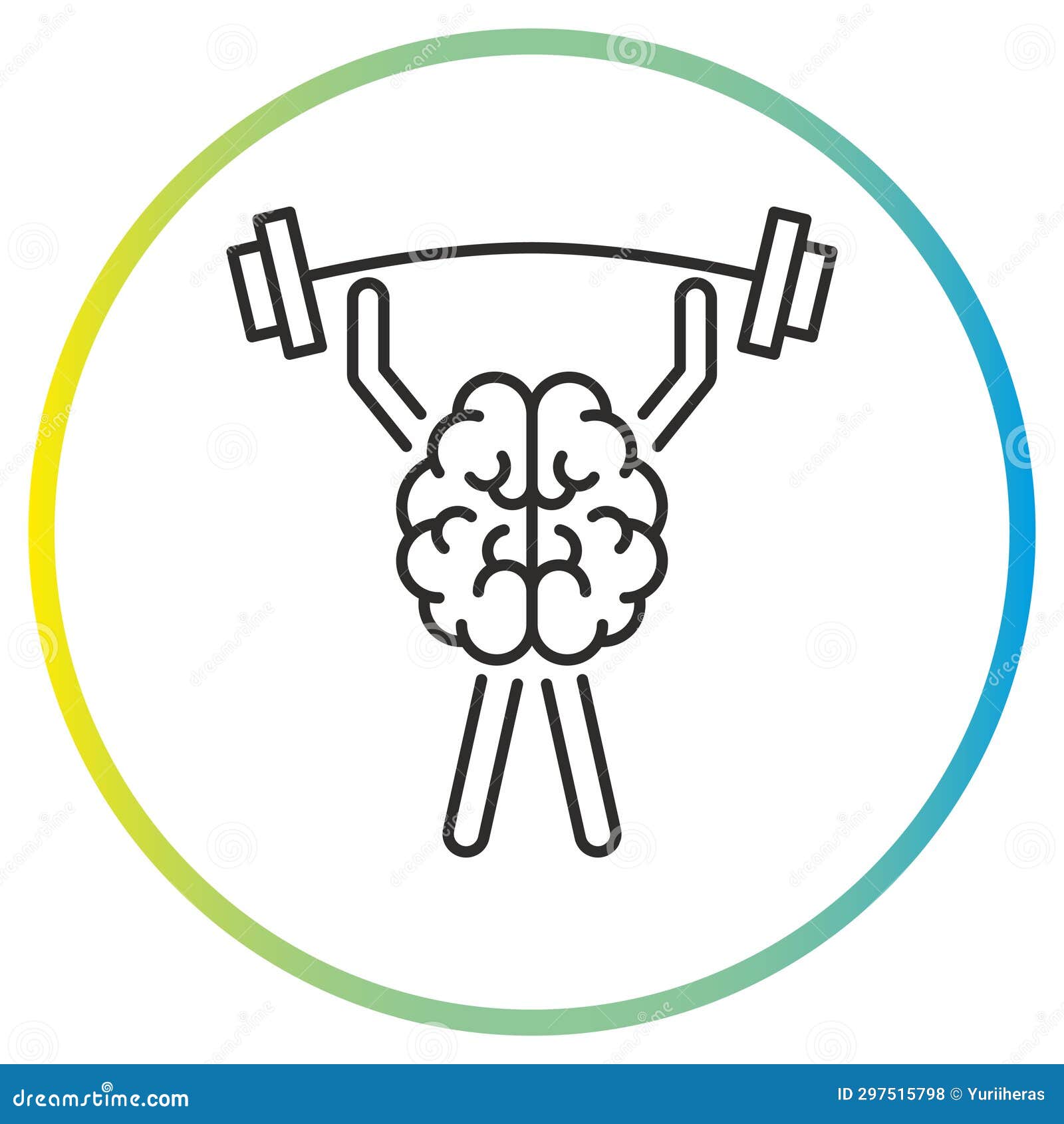 Brain Training Icon, Power of Thought, Development of the Mind Stock ...