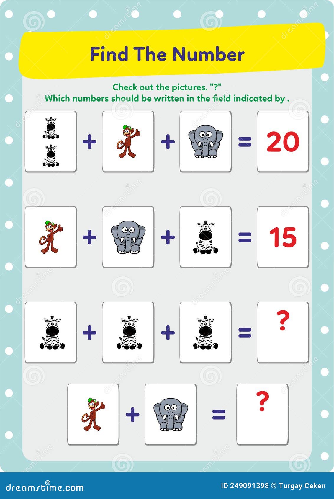 Calculation Exercises and Brain Training for Kids Stock Illustration ...