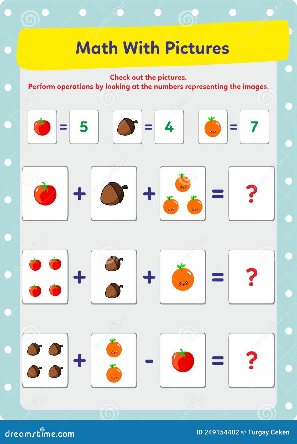 Calculation Exercises and Brain Training for Kids Stock Photo - Image ...