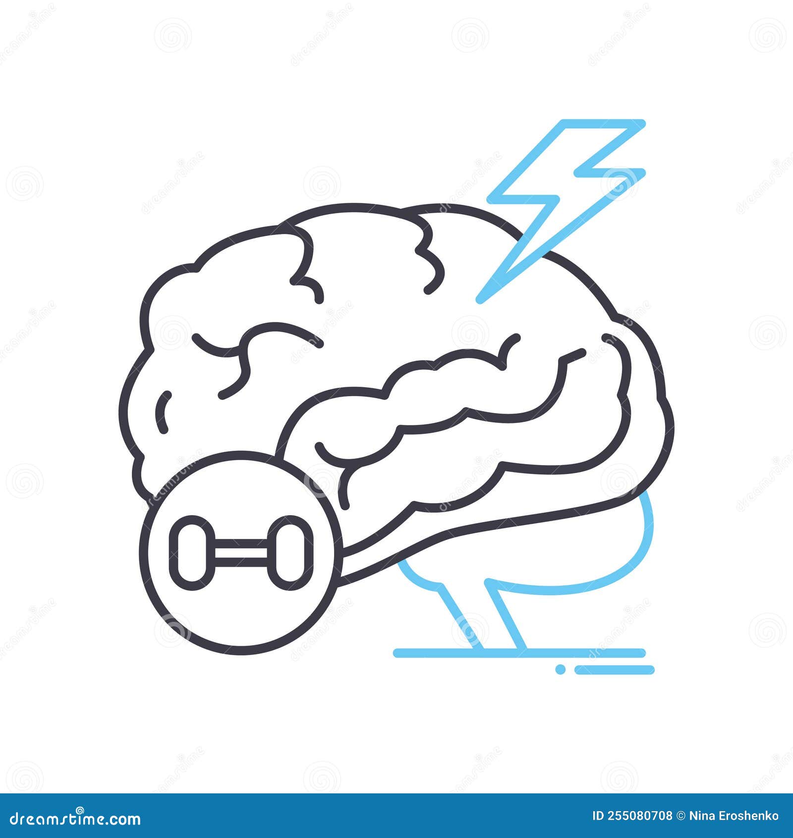 Brain Training Line Icon, Outline Symbol, Vector Illustration, Concept ...