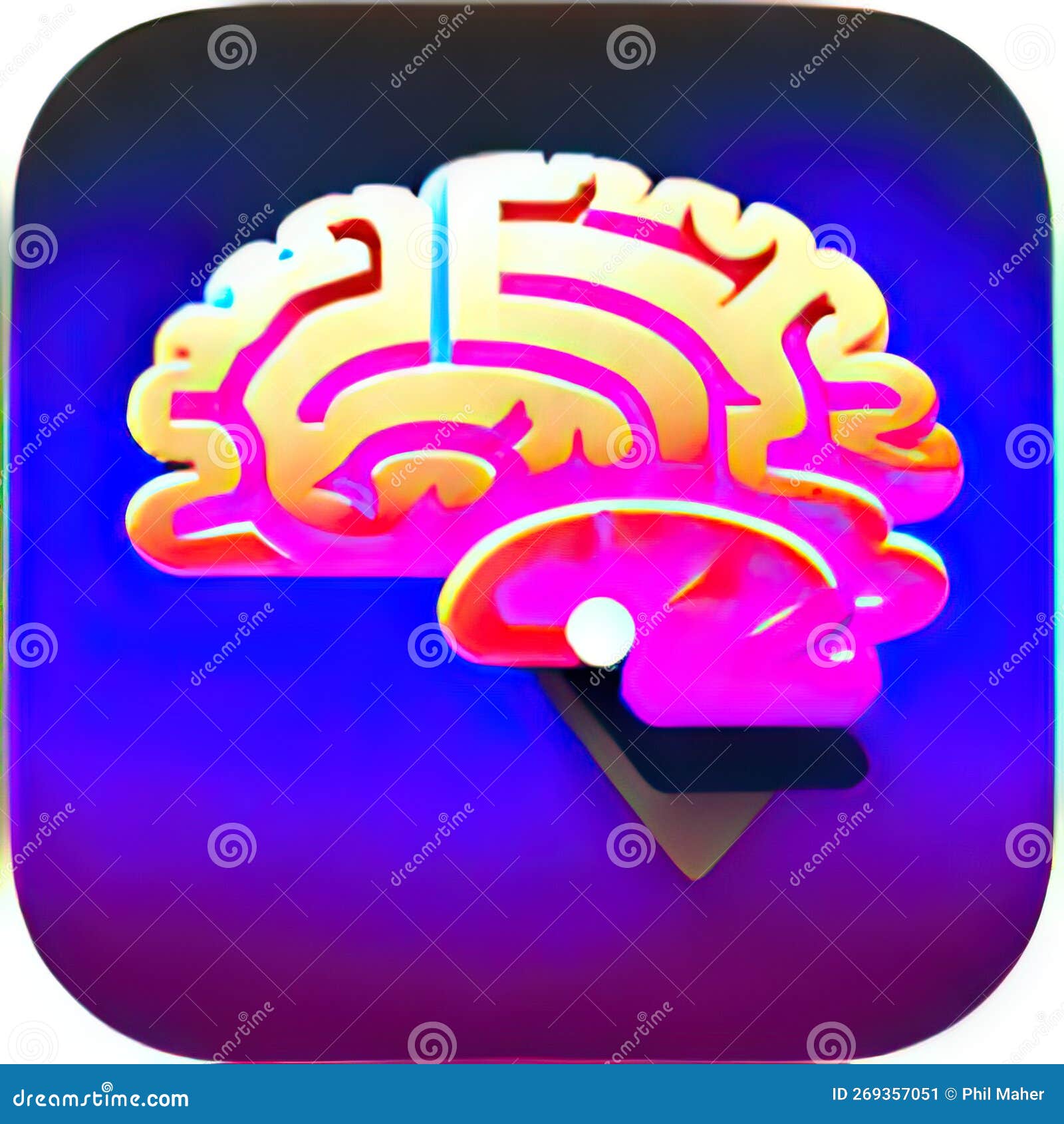 Brain Training Software App Style Icon. Generative AI. Stock ...