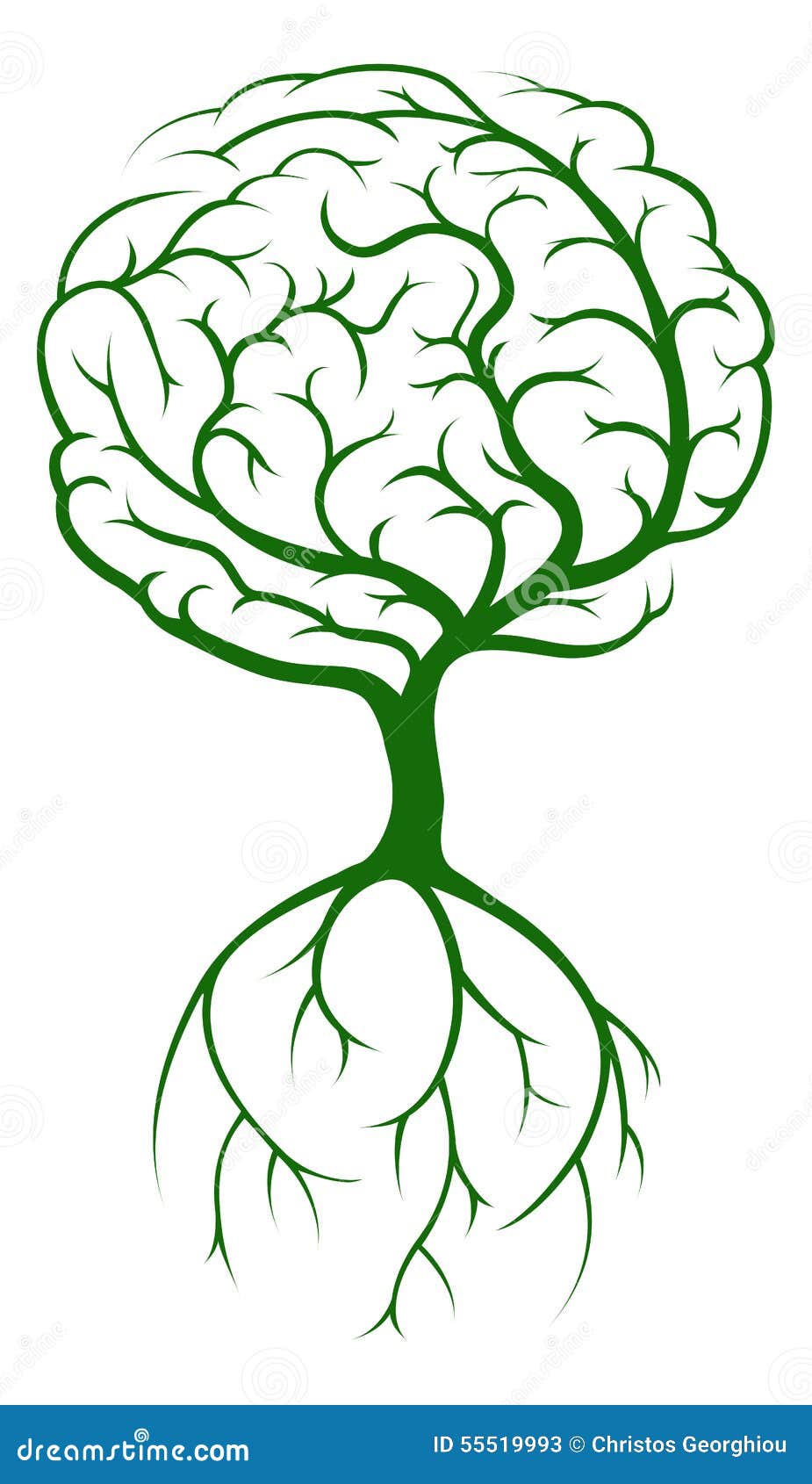 Brain Tree stock vector. Illustration of design, knowledge - 55519993
