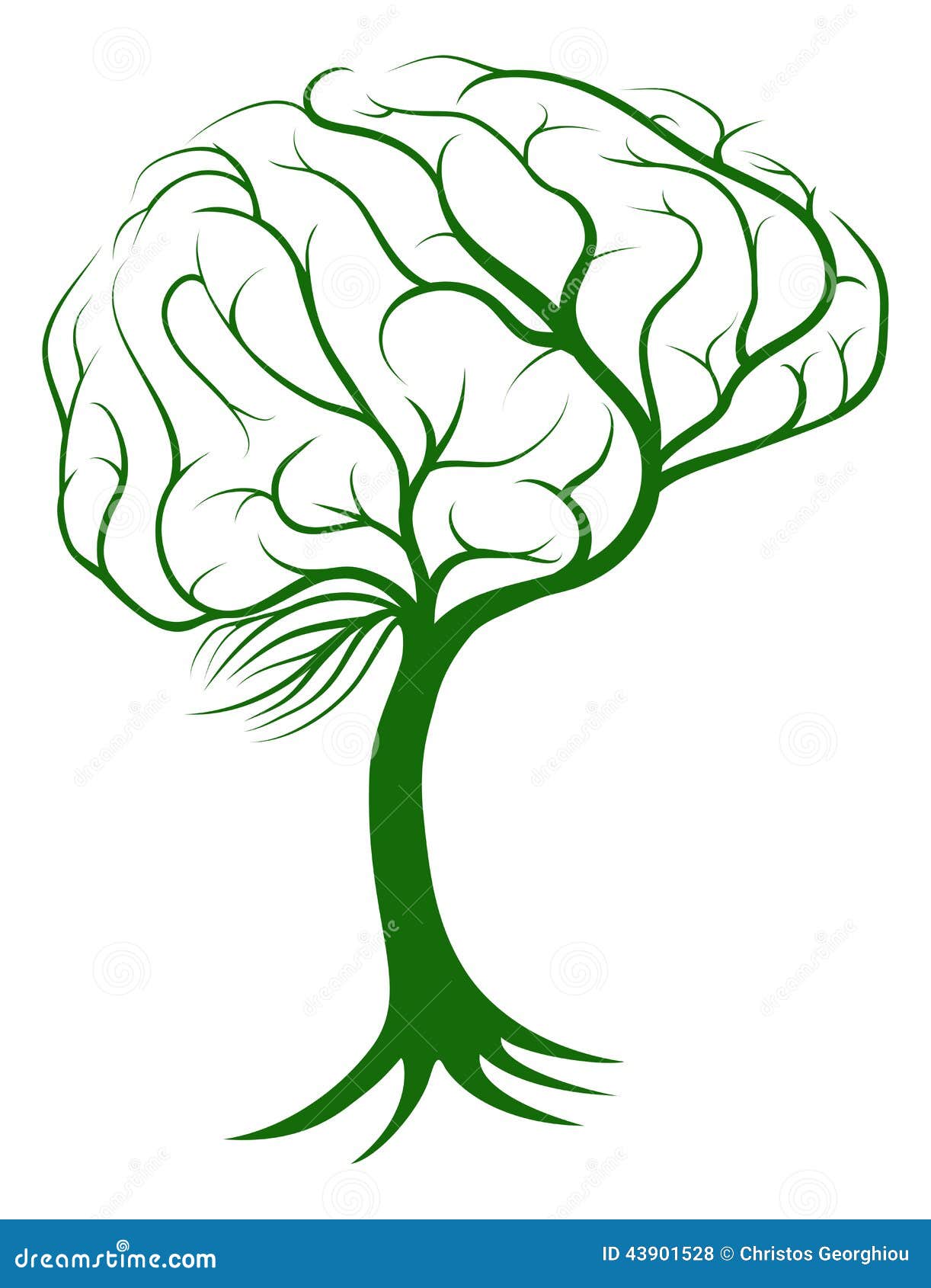 Brain tree concept stock vector. Illustration of green - 43901528