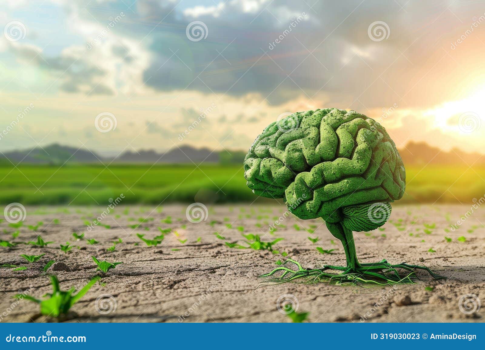 Brain Tree Concept Of A Tree Growing In The Shape Of A Human Brain ...