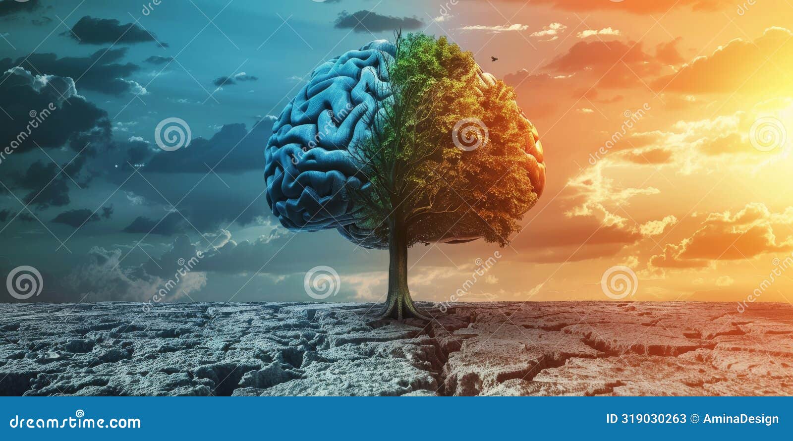 Brain Tree Concept of a Tree Growing in the Shape of a Human Brain ...