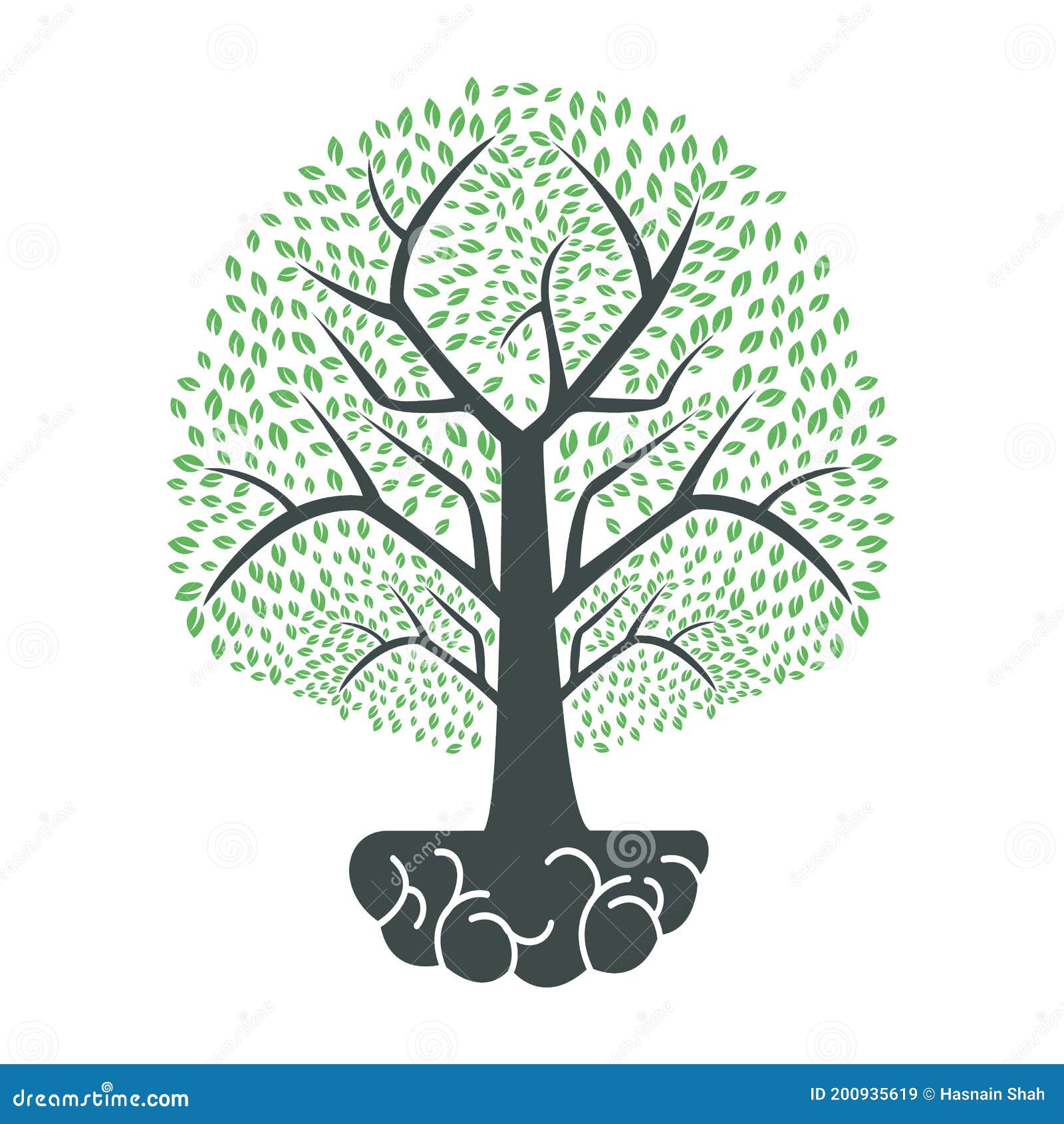 Heavy Tree Growing on Brain Icon. Stock Vector - Illustration of ...