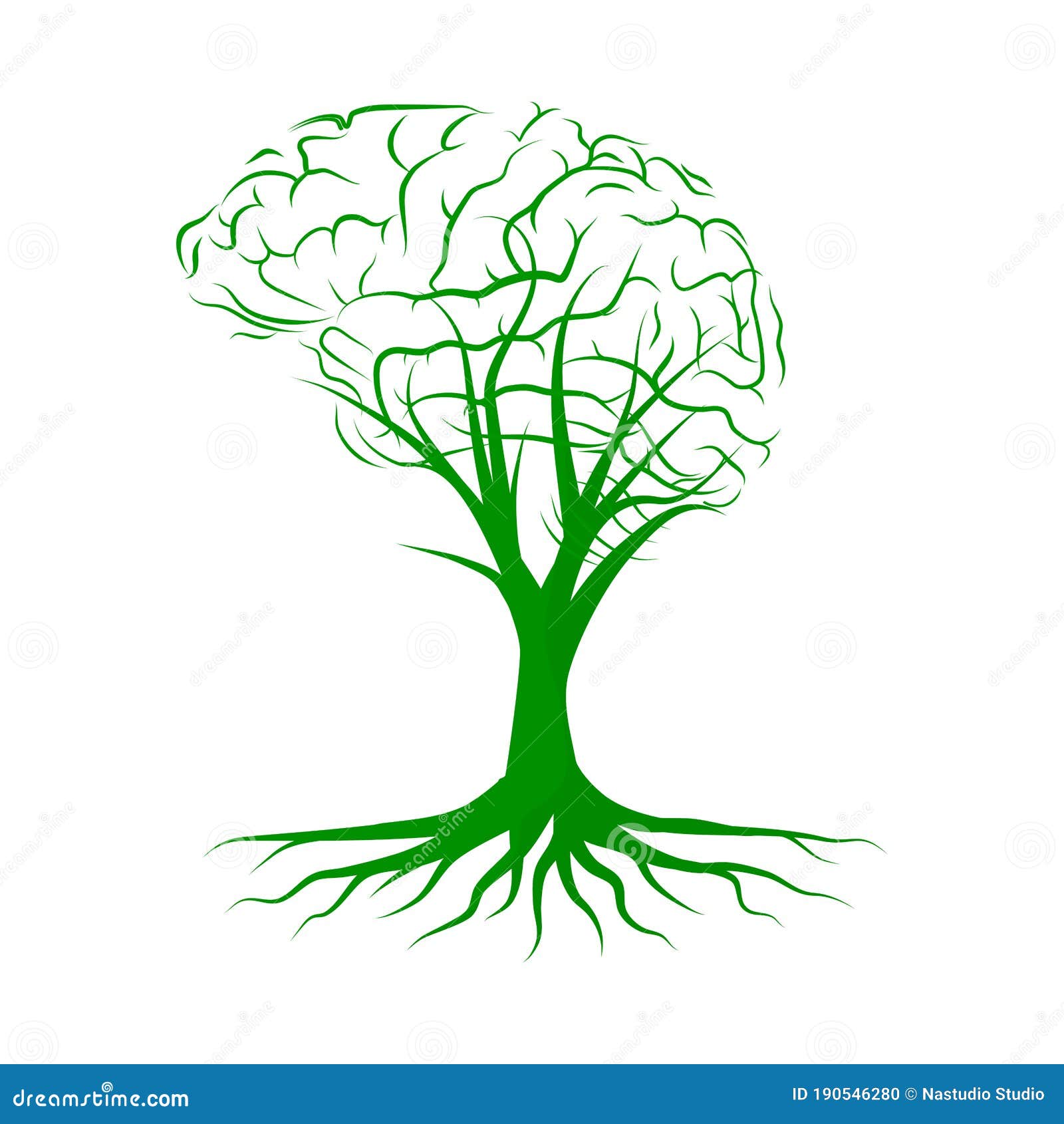 Brain Tree. Tree of Knowledge. Environmental or Psychological Concept ...