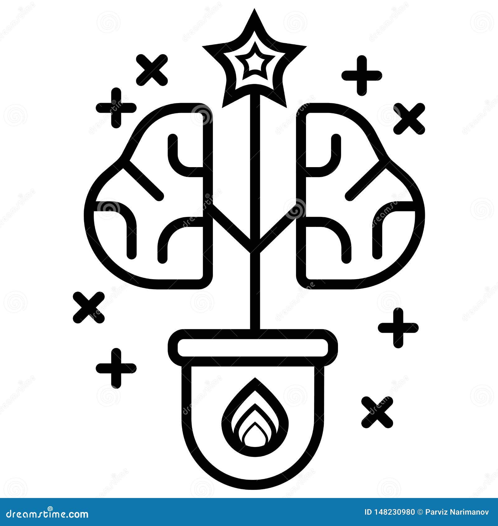 Brain Tree,tree of Knowledge Vector Icon Stock Vector - Illustration of ...