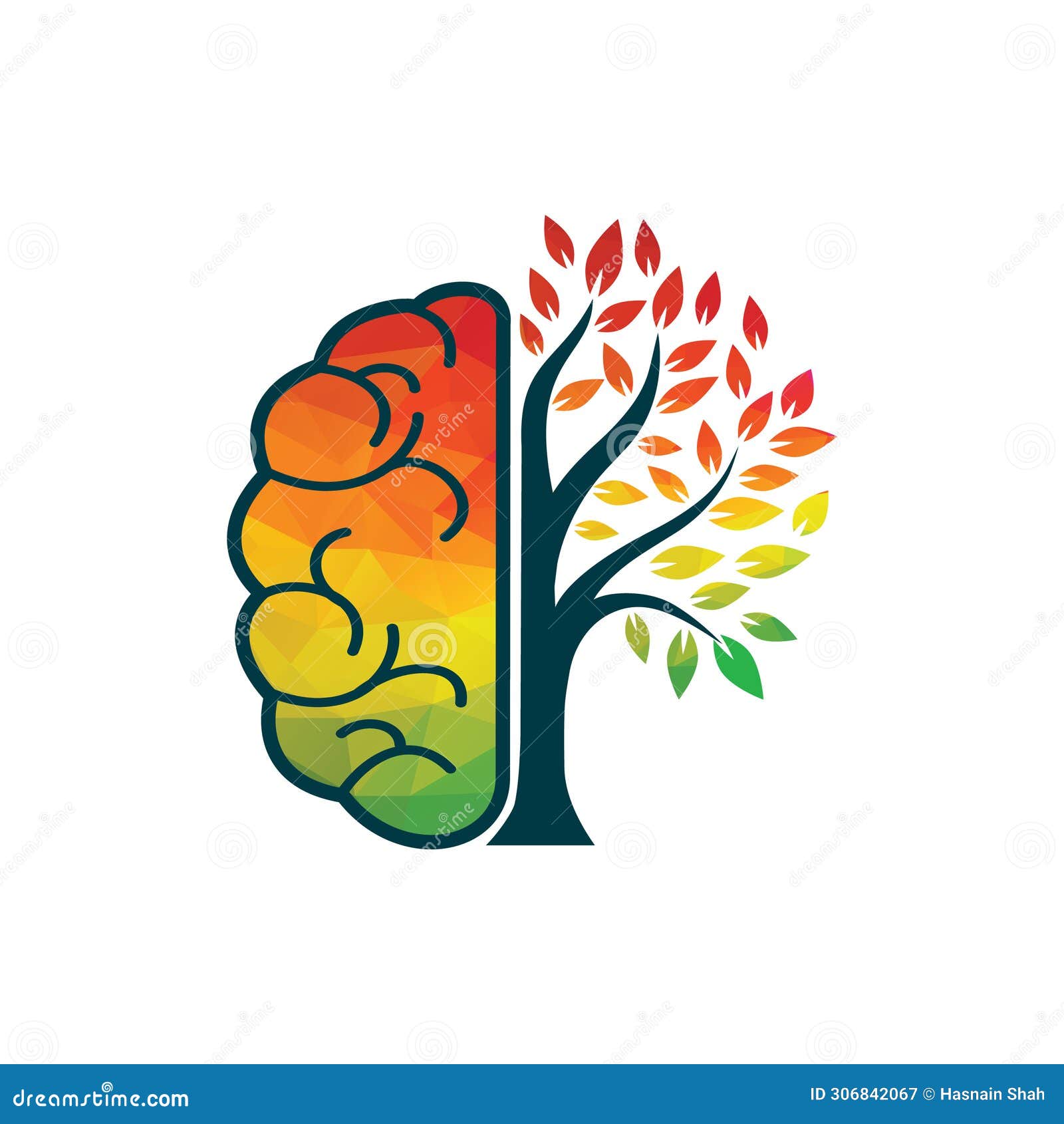 Brain Tree Logo Concept Design Stock Illustration - Illustration of ...