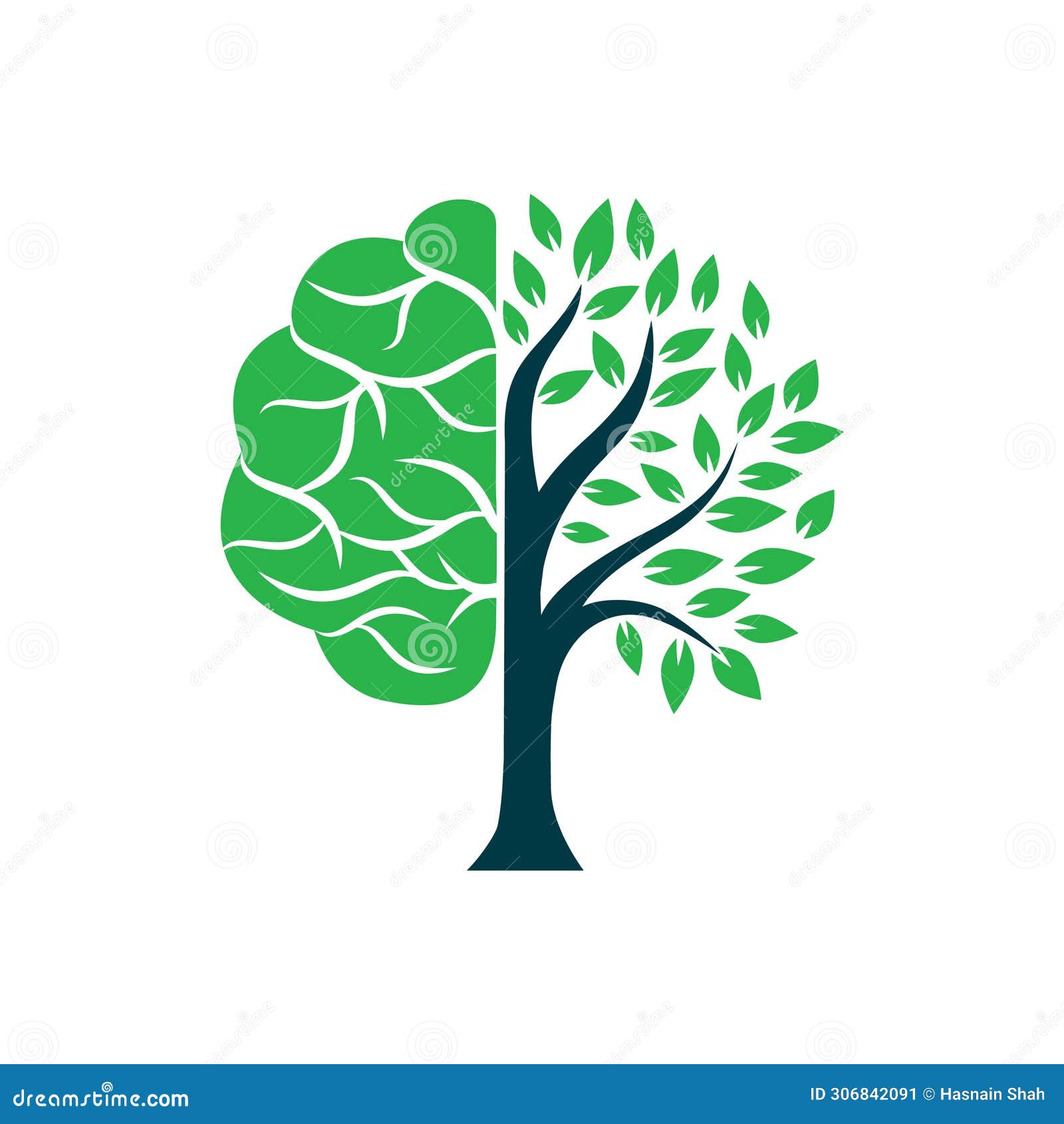 Brain Tree Logo Concept Design Stock Illustration - Illustration of ...