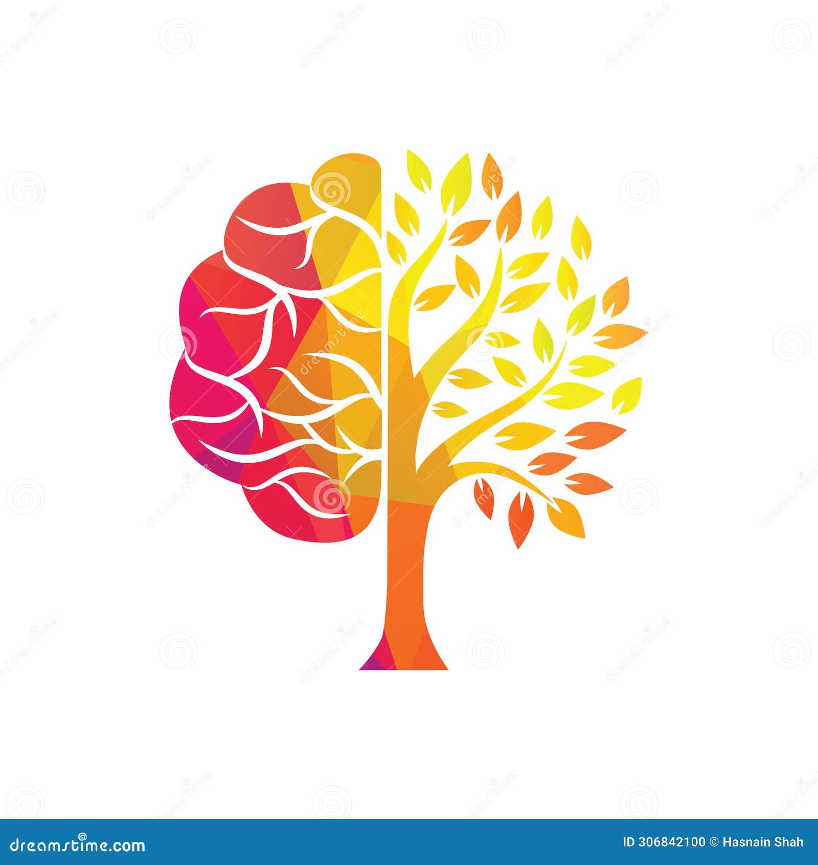 Brain Tree Logo Concept Design Stock Illustration - Illustration of ...