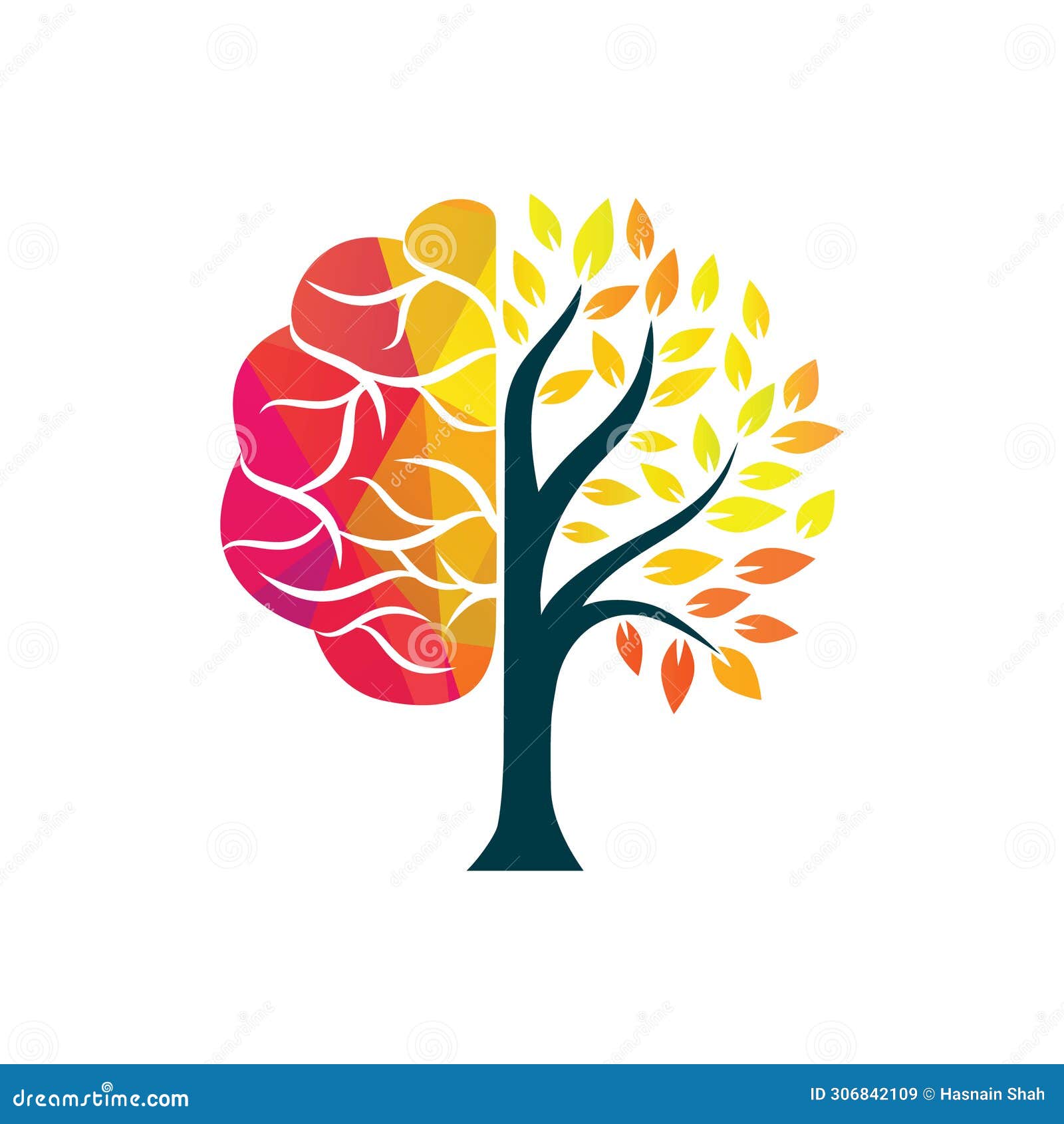Brain Tree Logo Concept Design Stock Illustration - Illustration of ...