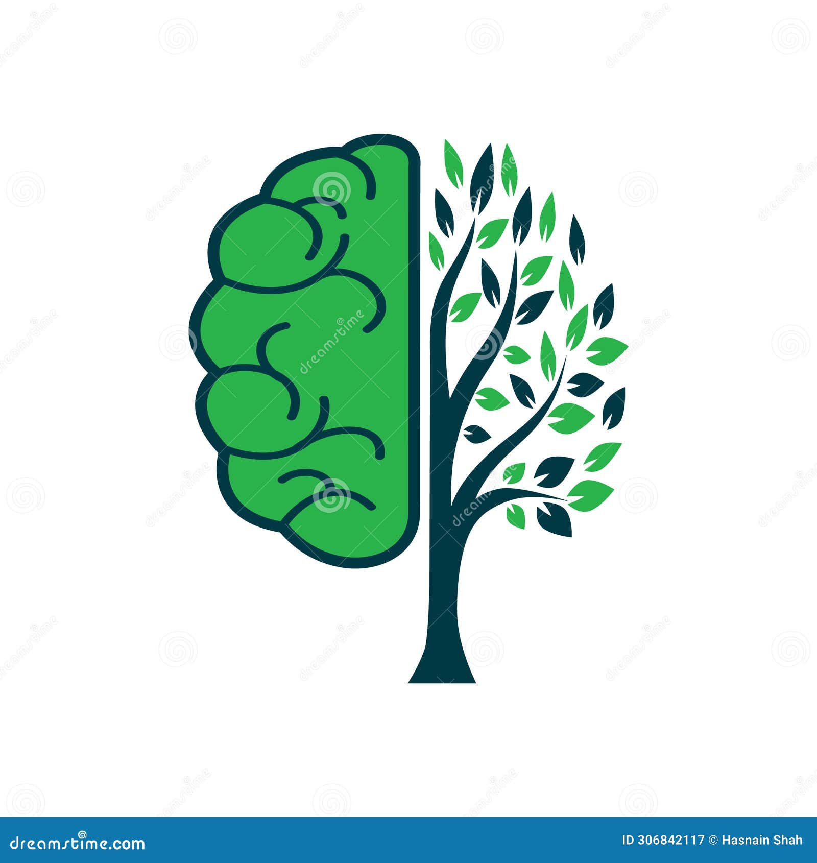 Brain Tree Logo Concept Design Stock Illustration - Illustration of ...