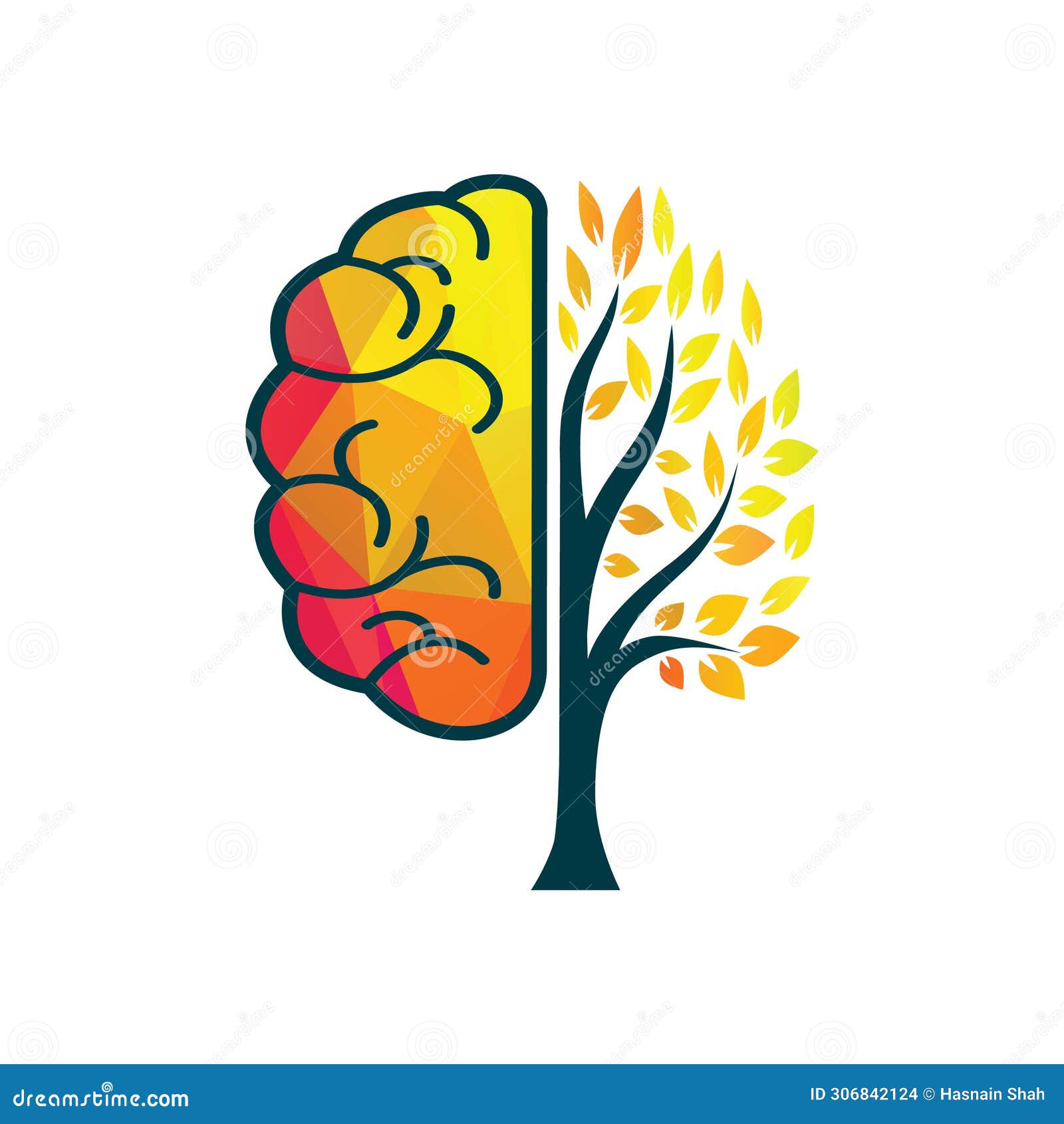 Brain Tree Logo Concept Design Stock Illustration - Illustration of ...