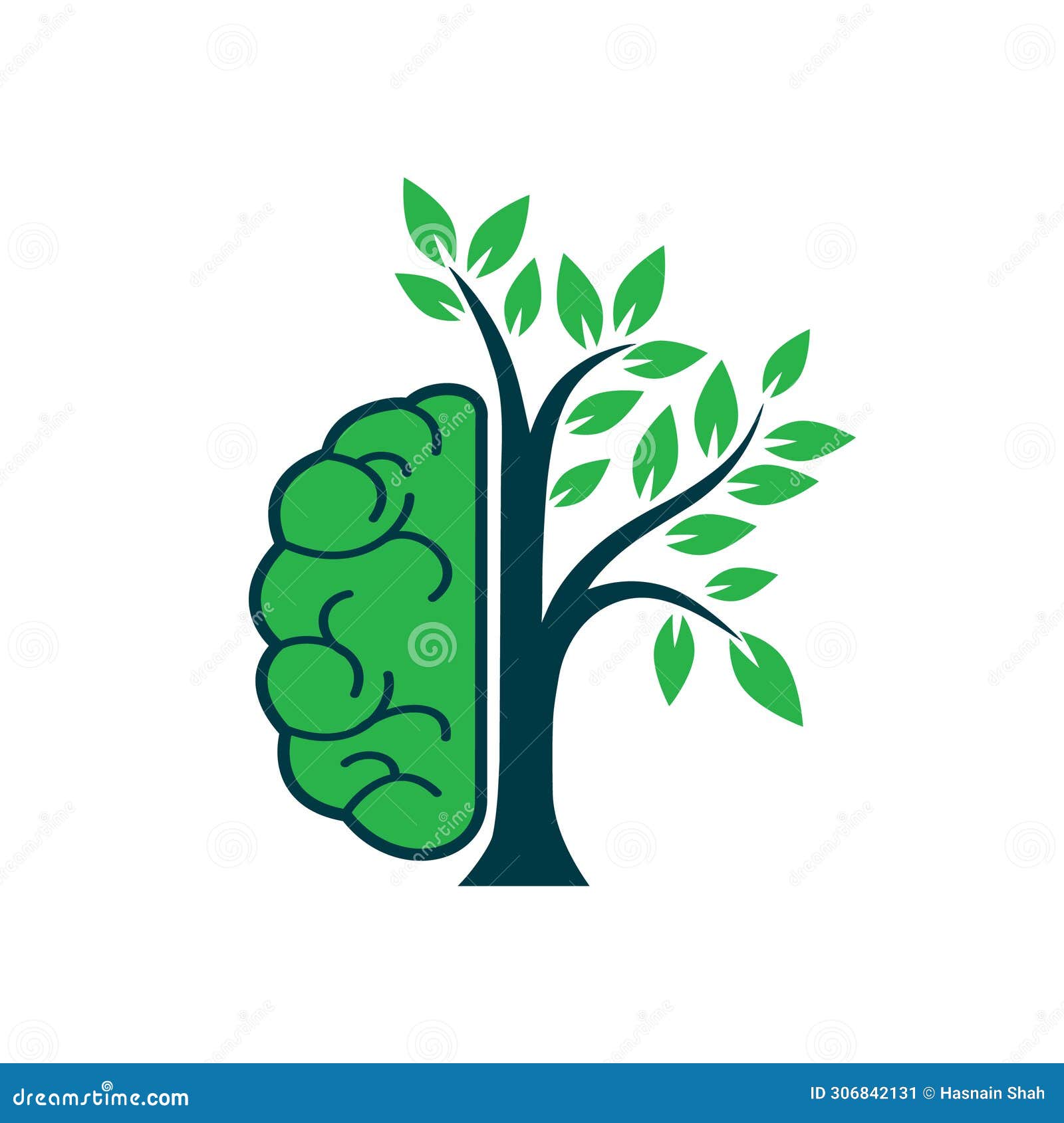 Brain Tree Logo Concept Design Stock Illustration - Illustration of ...