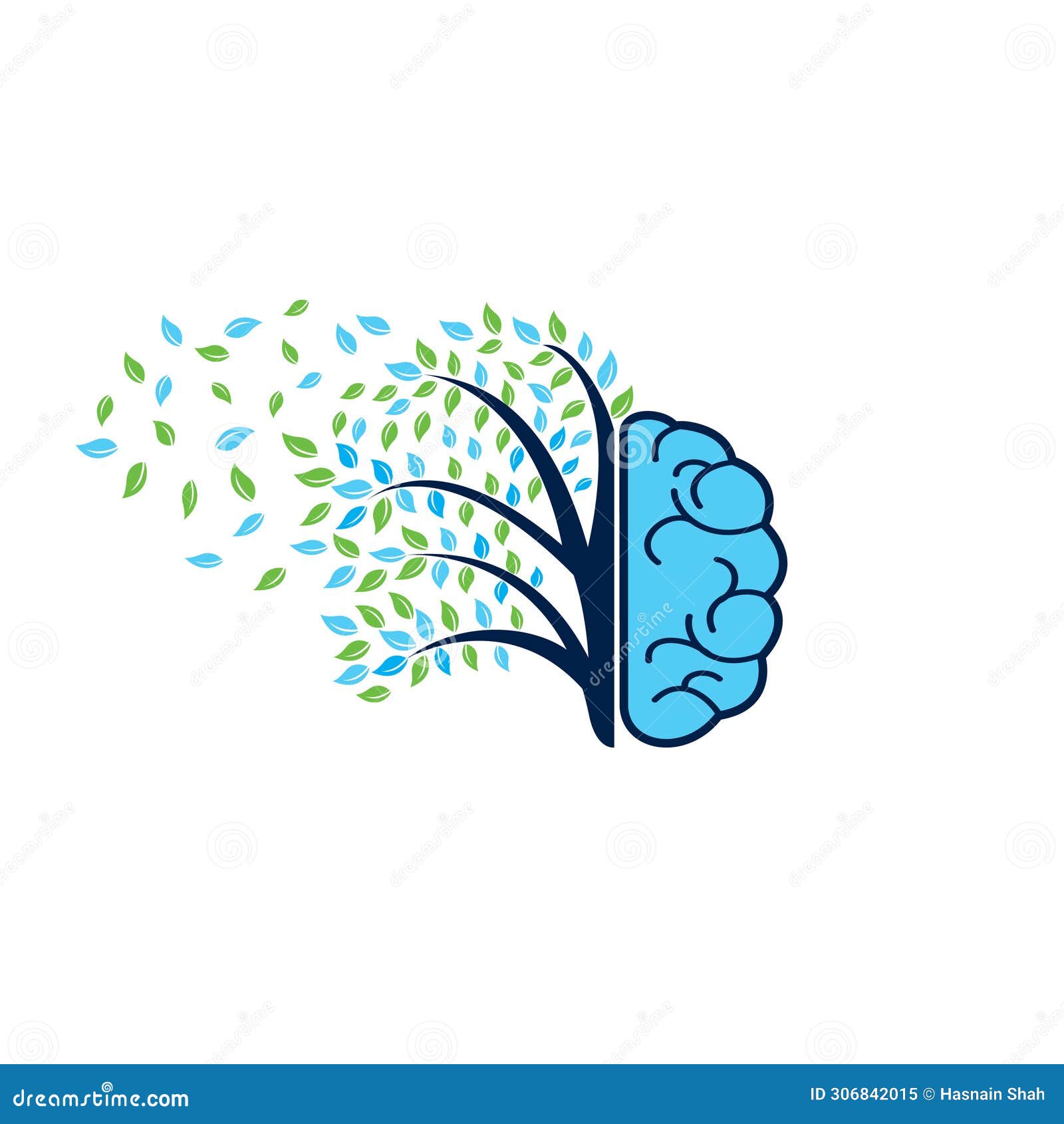 Brain Tree Logo Concept Design Stock Illustration - Illustration of ...