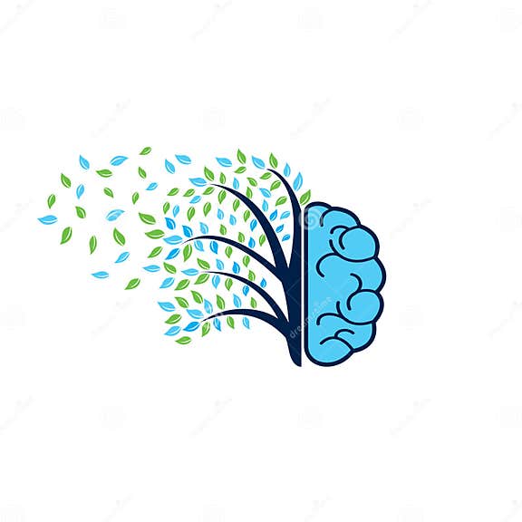 Brain Tree Logo Concept Design Stock Illustration - Illustration of ...