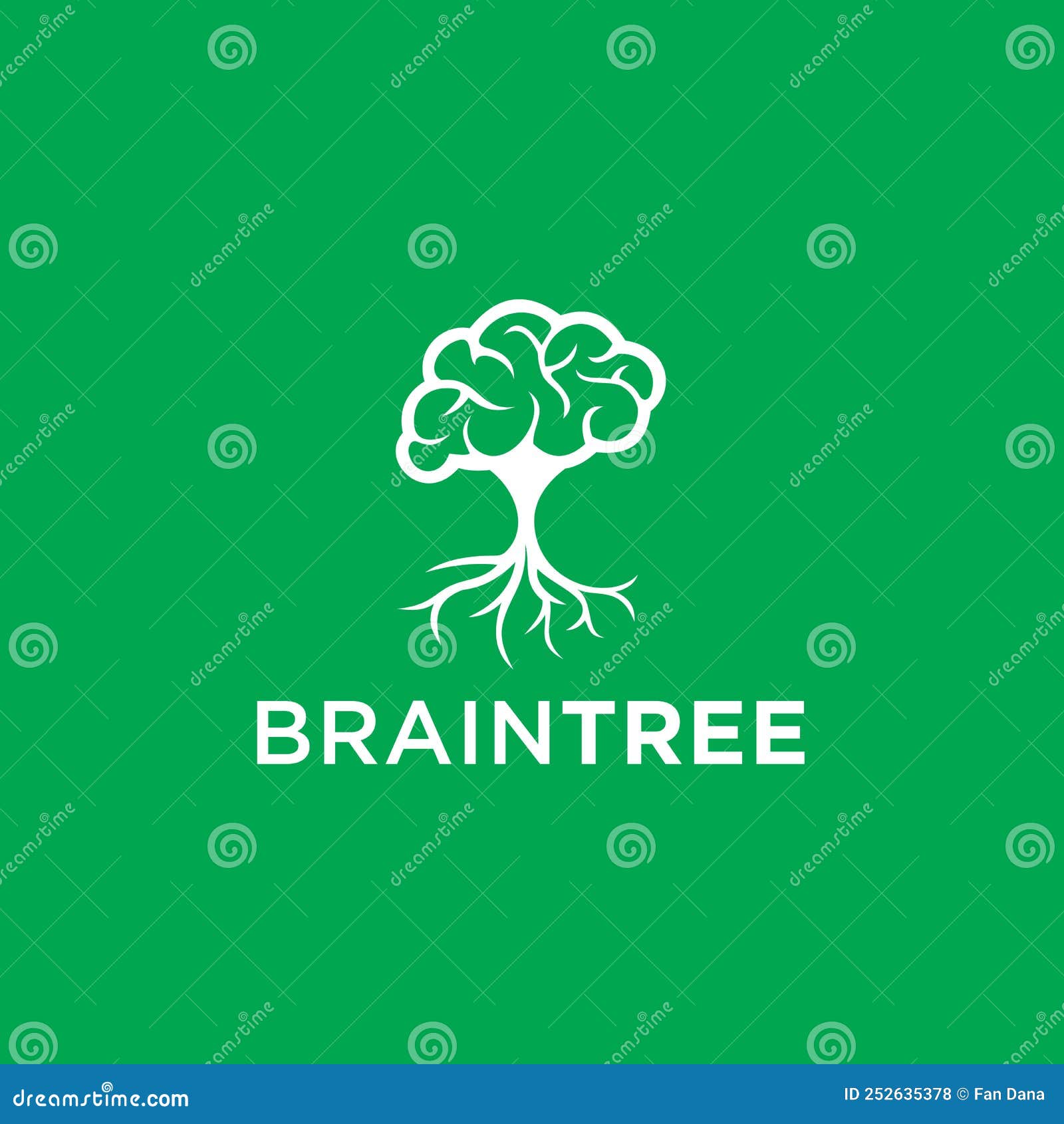 Brain Tree Logo Design Vector Illustration Stock Vector - Illustration ...