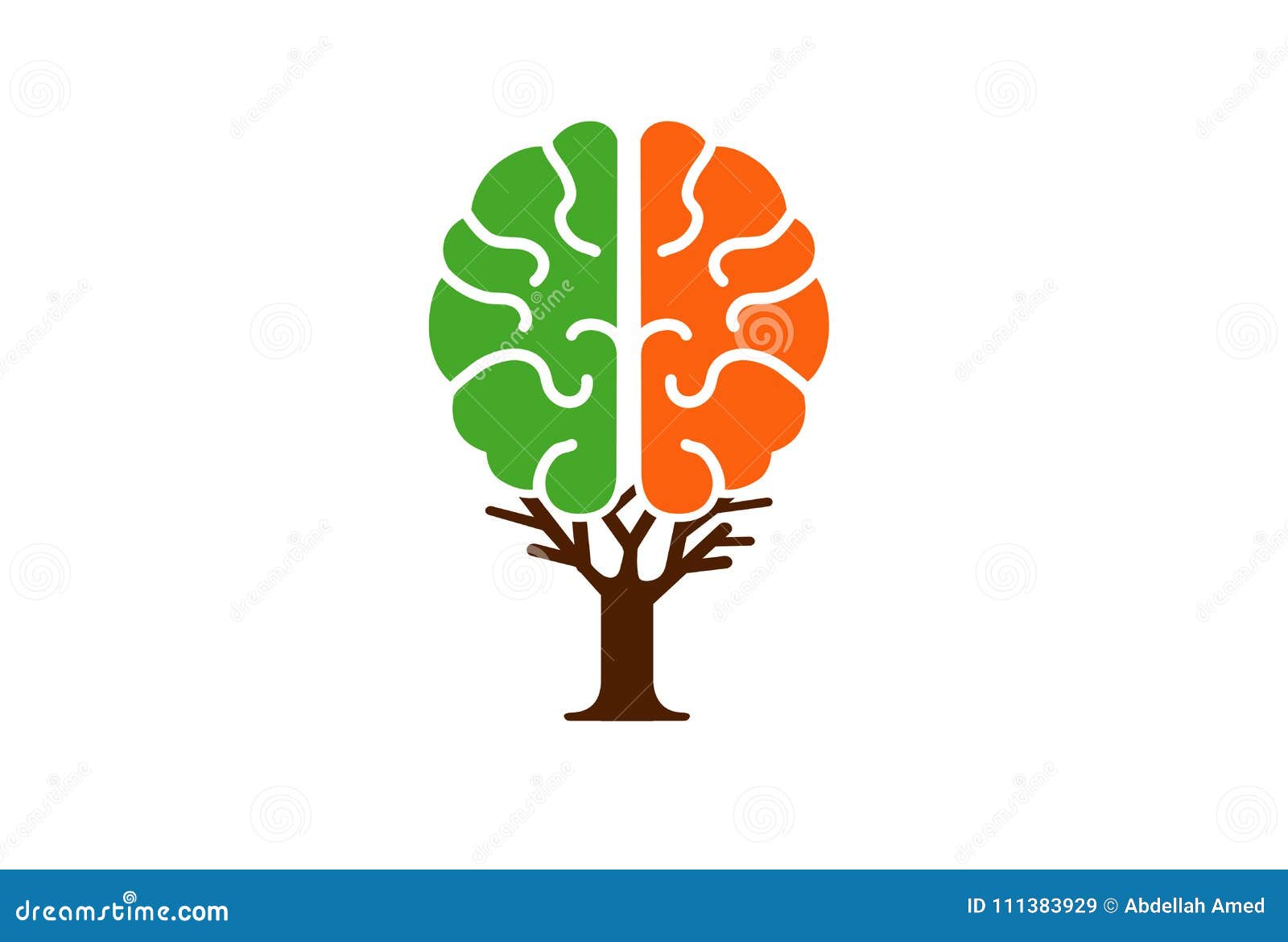 Brain Tree Logo Design Illustration Stock Vector - Illustration of ...