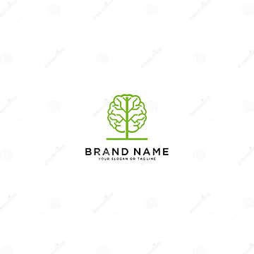 Brain and Tree Logo Design Vector Stock Vector - Illustration of green ...