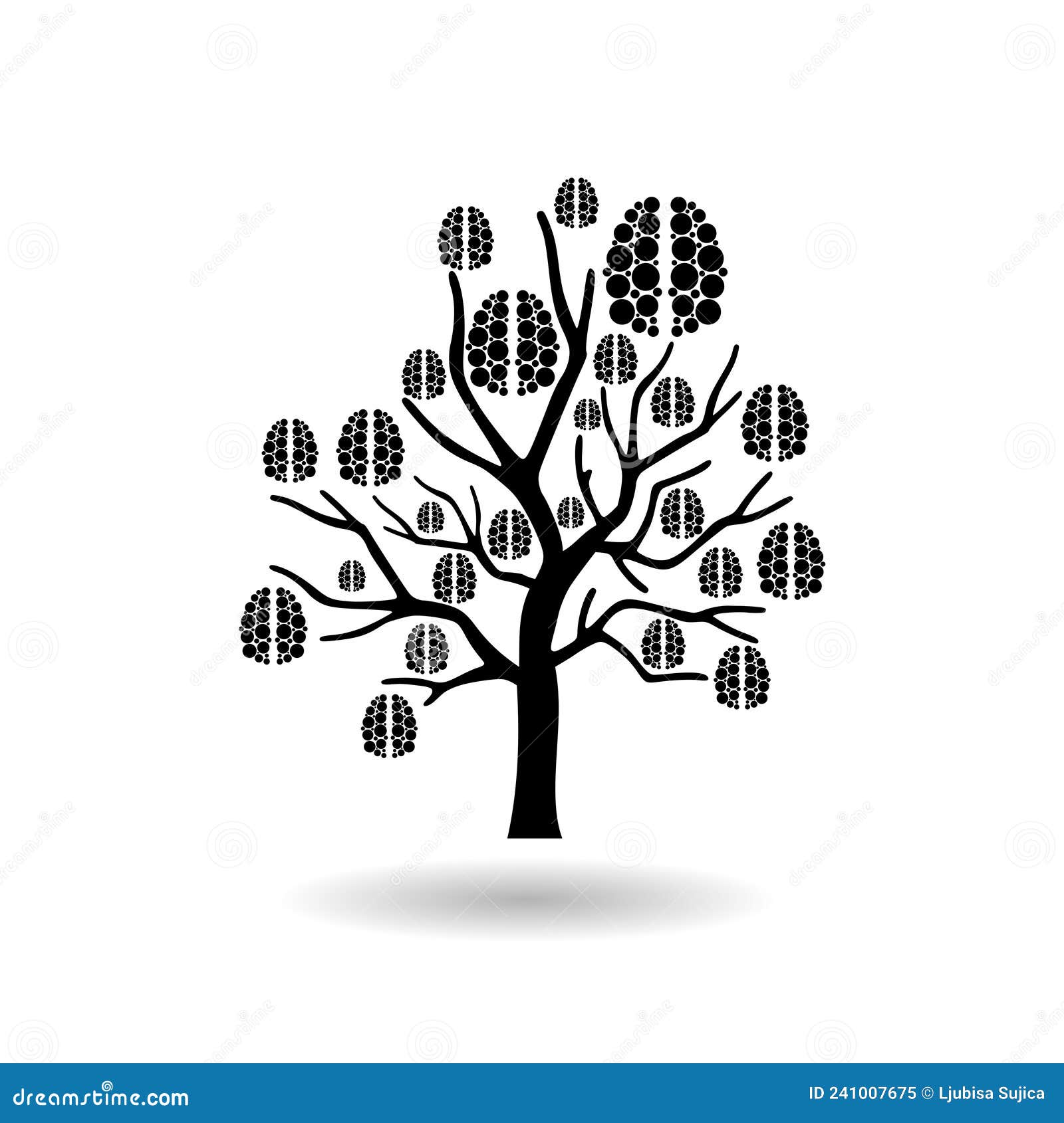 Brain Tree Logo Icon with Shadow Stock Vector - Illustration of green ...