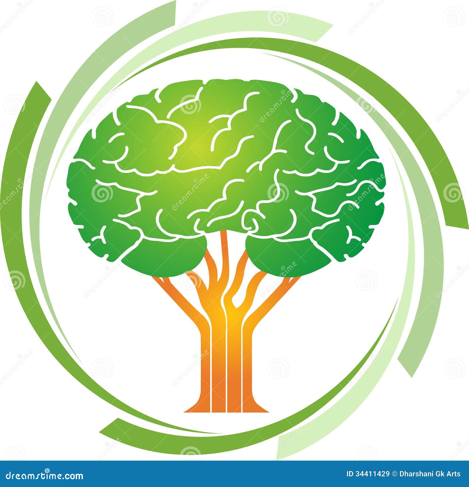 Brain tree logo stock vector. Illustration of ecological - 34411429