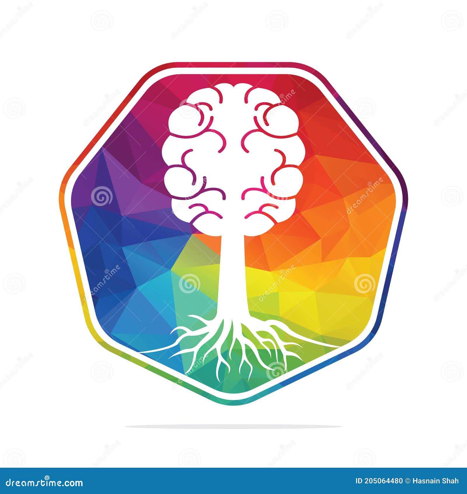 Brain Tree Roots Concept Design. Stock Vector - Illustration of human ...