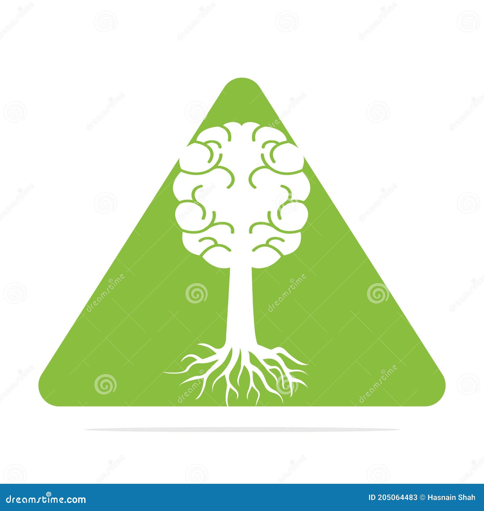 Brain Tree Roots Concept Design. Stock Vector - Illustration of growing ...