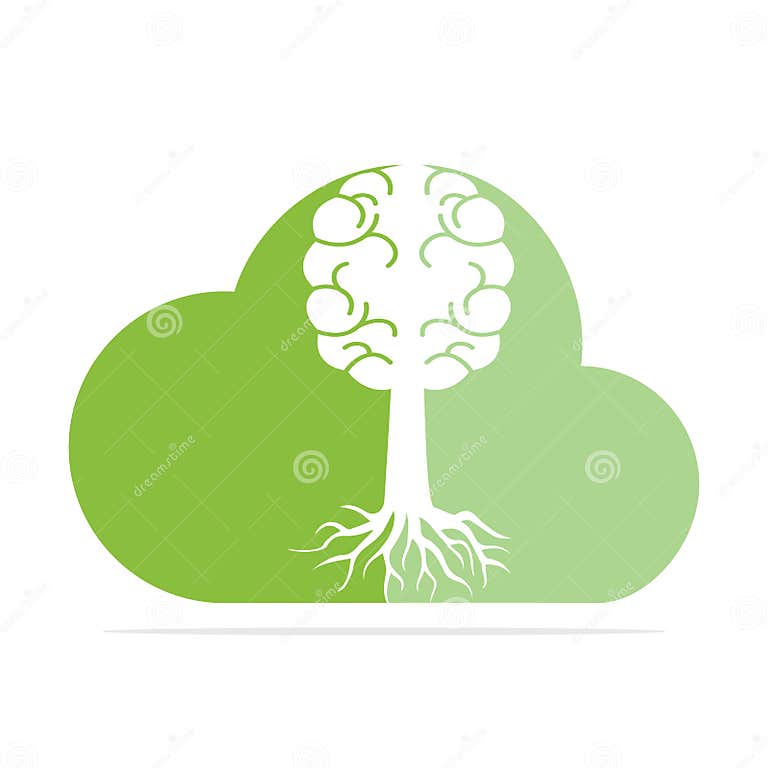 Brain Tree Roots Concept Design. Stock Vector - Illustration of design ...