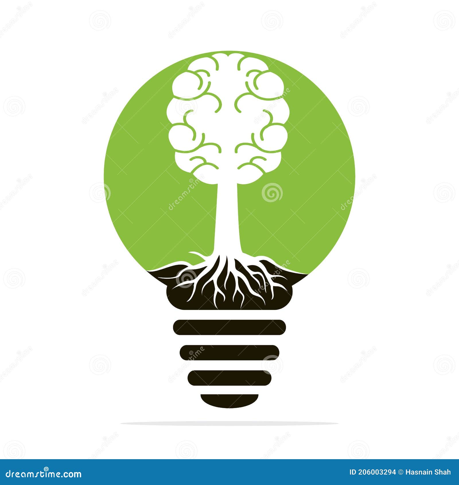 Brain Tree Roots Concept Design. Stock Vector - Illustration of ...