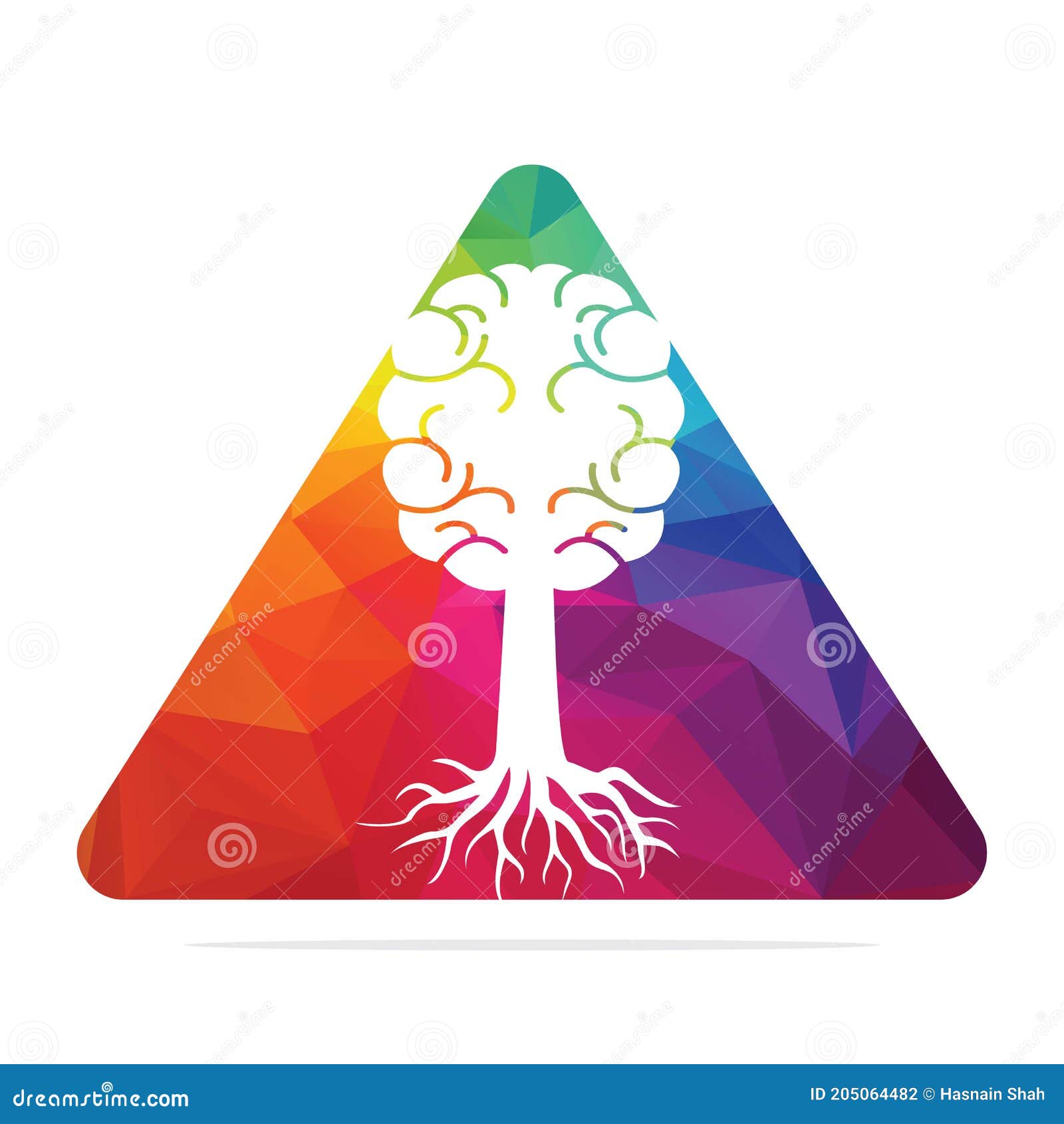 Brain Tree Roots Concept Design. Stock Vector - Illustration of green ...
