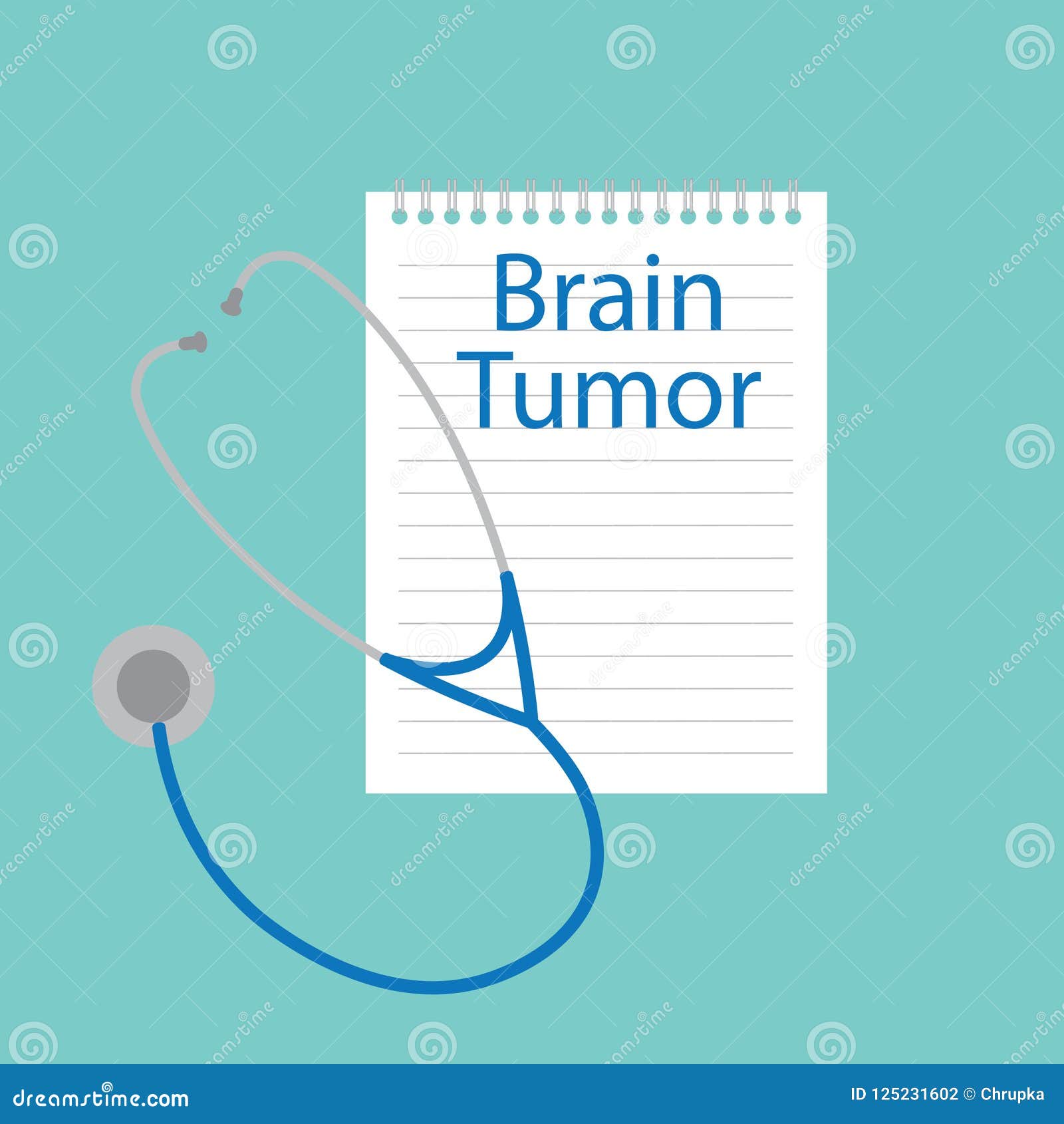 Brain Tumor Written in a Notebook Stock Vector - Illustration of ...