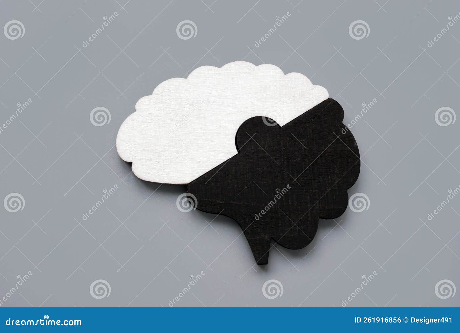 Brain from Two Parts Black and White. Binary Thinking Concept Stock Photo - Image of mind ...