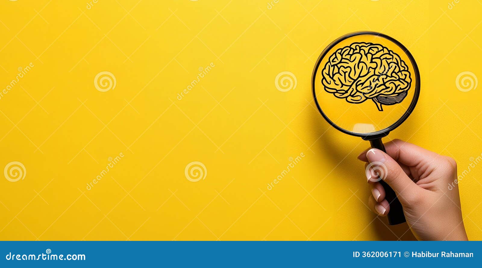 Brain Under a Magnifying Glass Stock Illustration - Illustration of ...